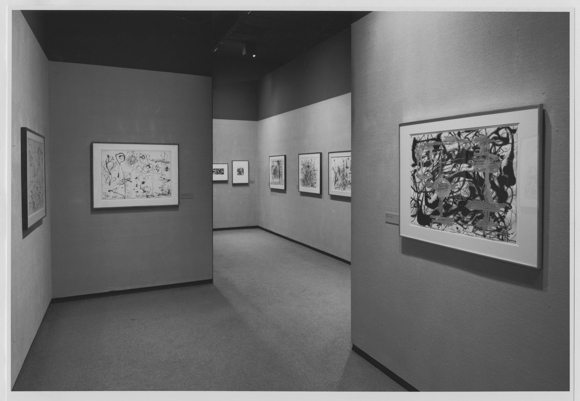 Installation view of the exhibition "Jackson Pollock: Drawing into ...