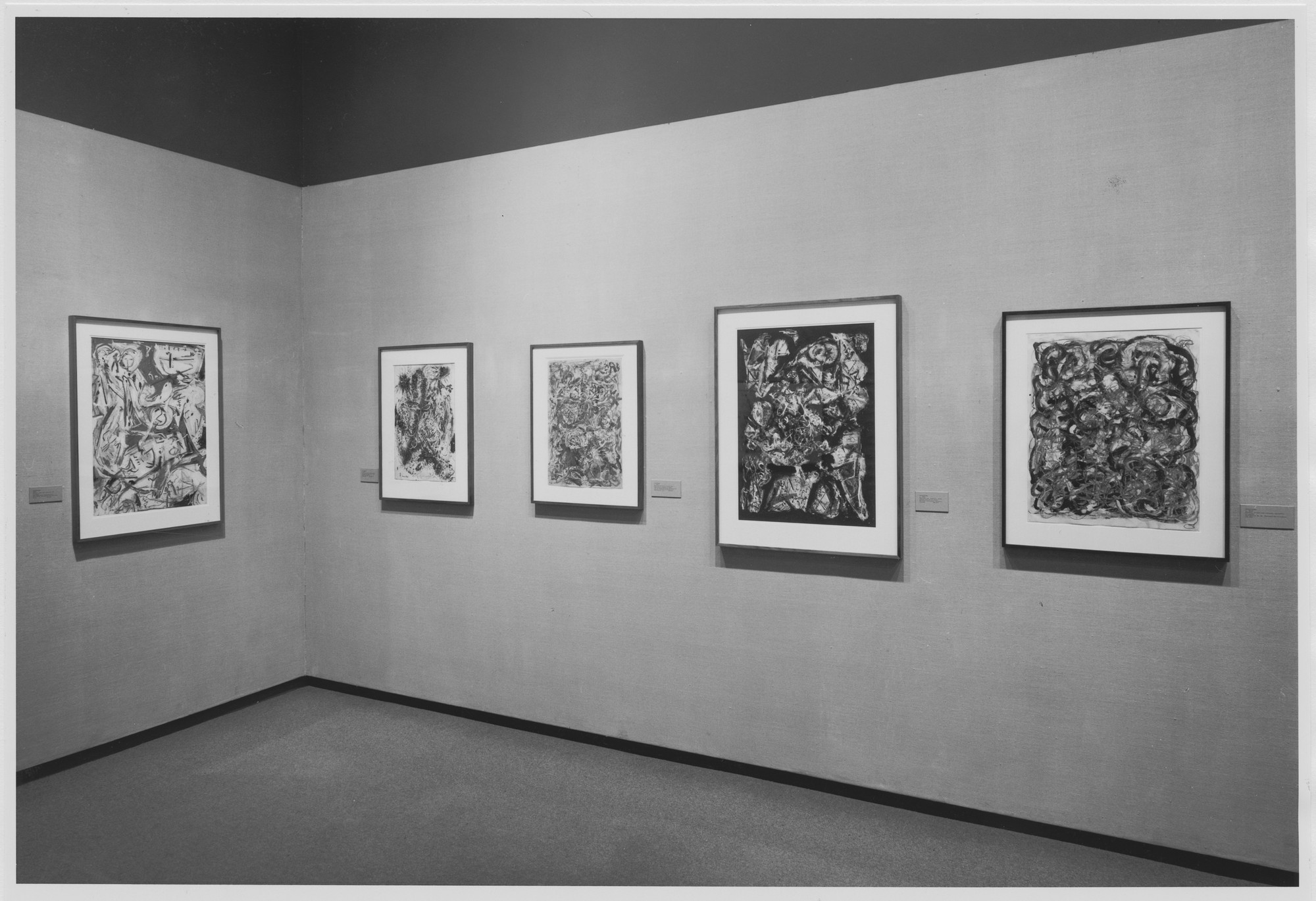 Installation view of the exhibition "Jackson Pollock: Drawing into ...