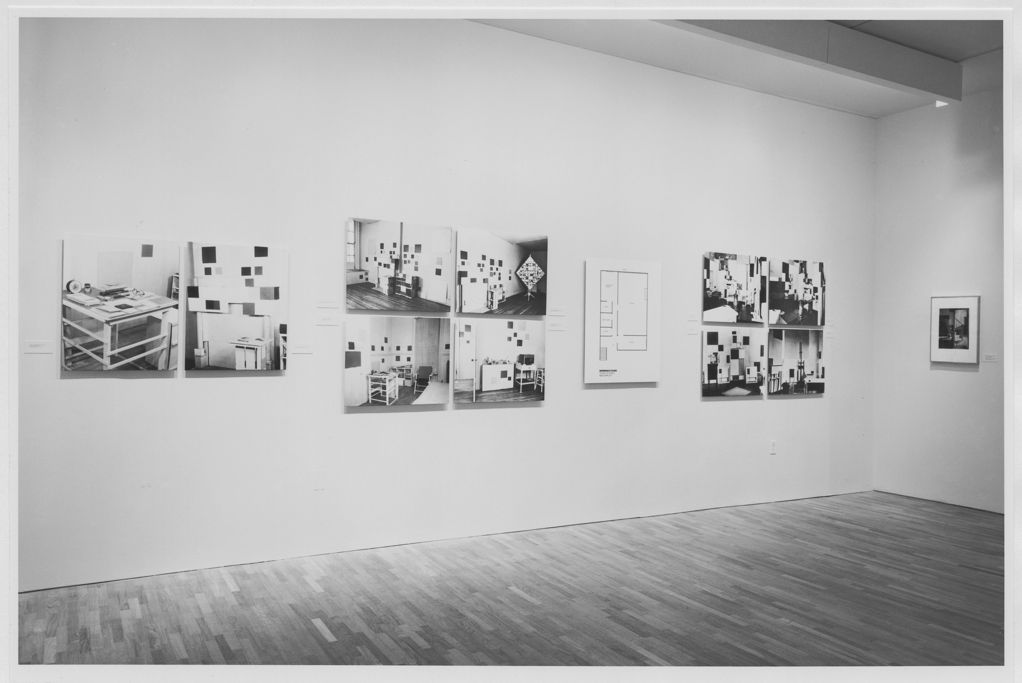 Installation view of the exhibition "Mondrian: New York Studio ...