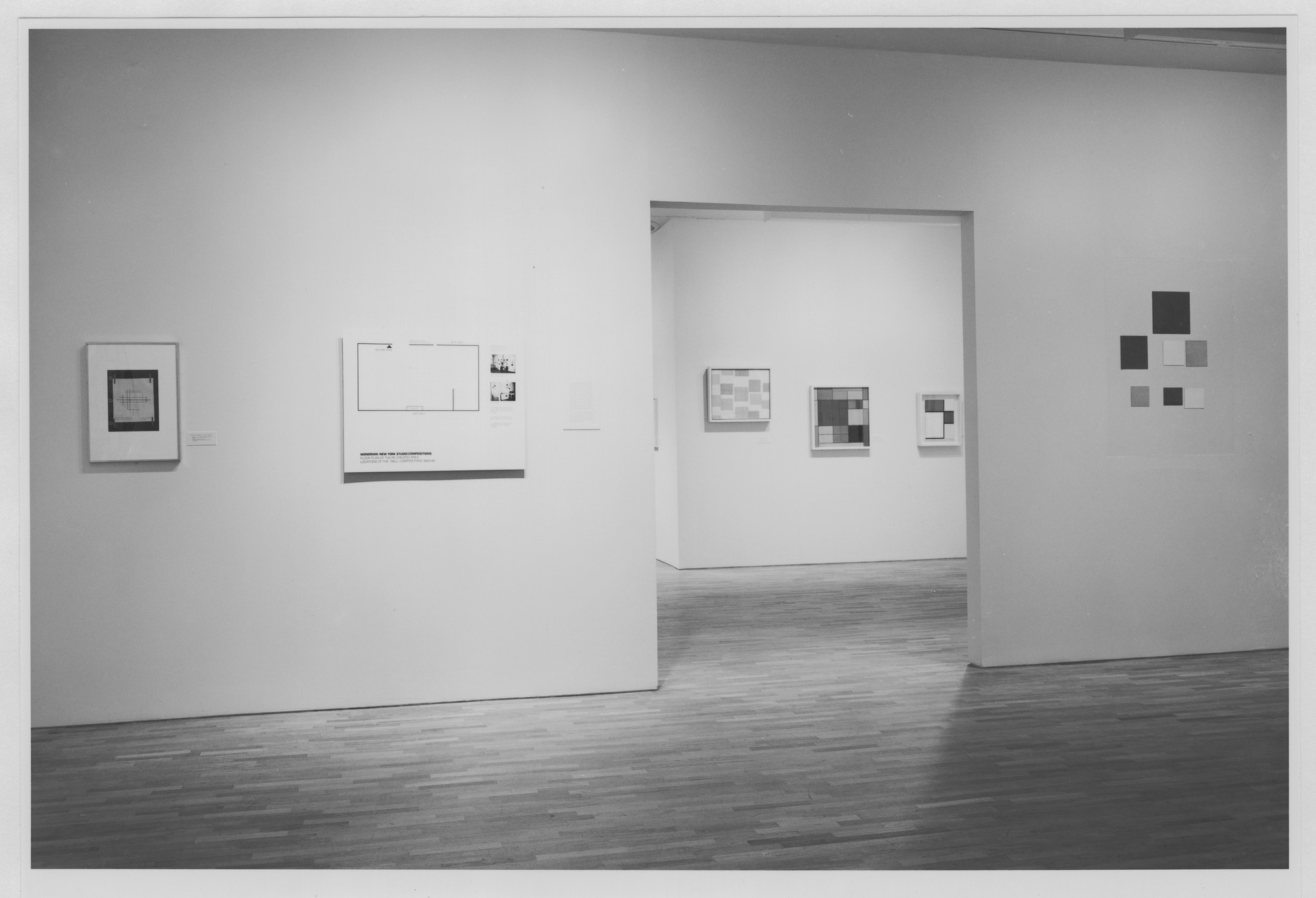 Installation view of the exhibition "Mondrian: New York Studio ...