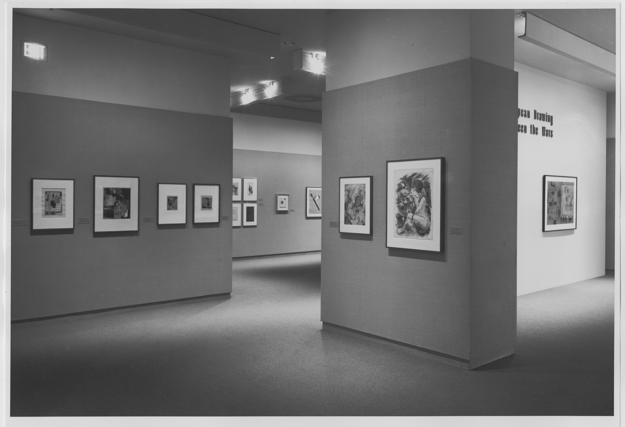 Installation view of the exhibition "European Drawing Between the Wars ...