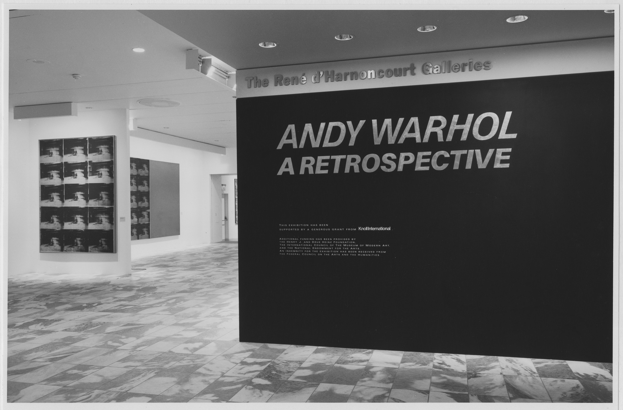 Installation view of the exhibition "Andy Warhol: A Retrospective" | MoMA