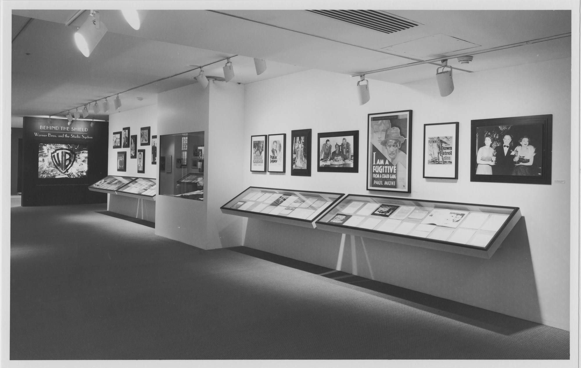 Installation view of the exhibition "Warner Brothers: Behind the Shield ...