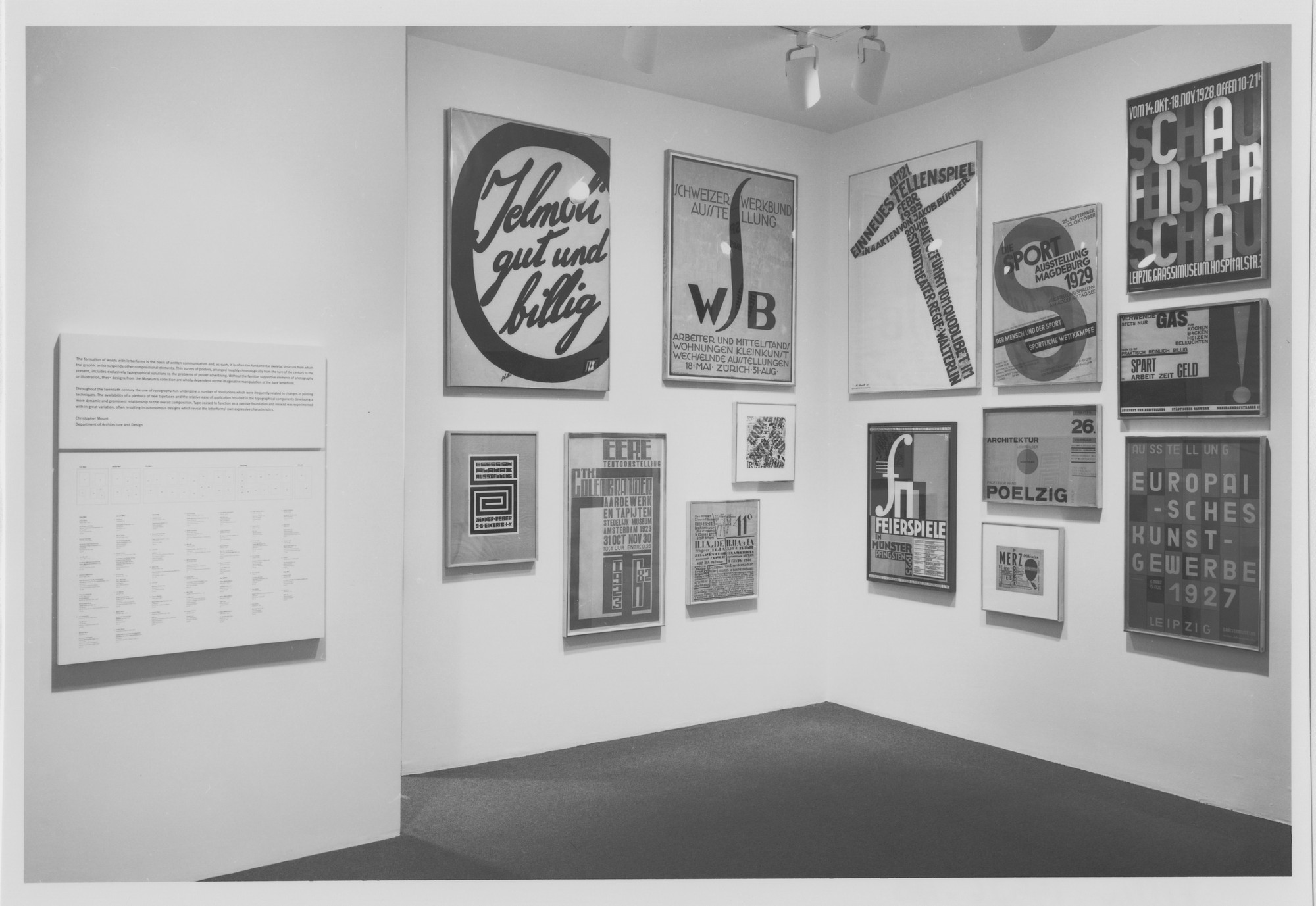 Installation view of the exhibition "Typography and the Poster" | MoMA