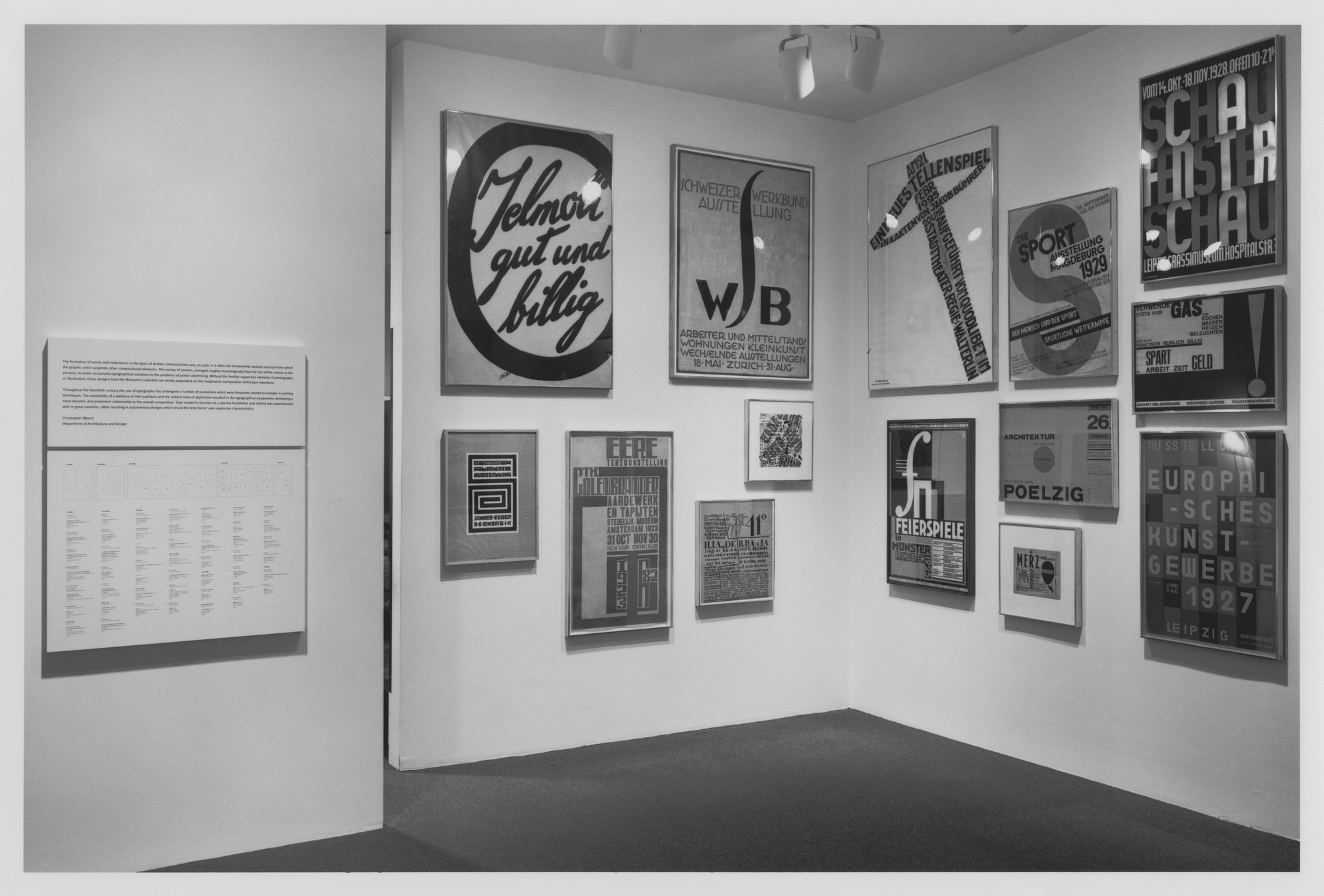 Installation view of the exhibition "Typography and the Poster" | MoMA