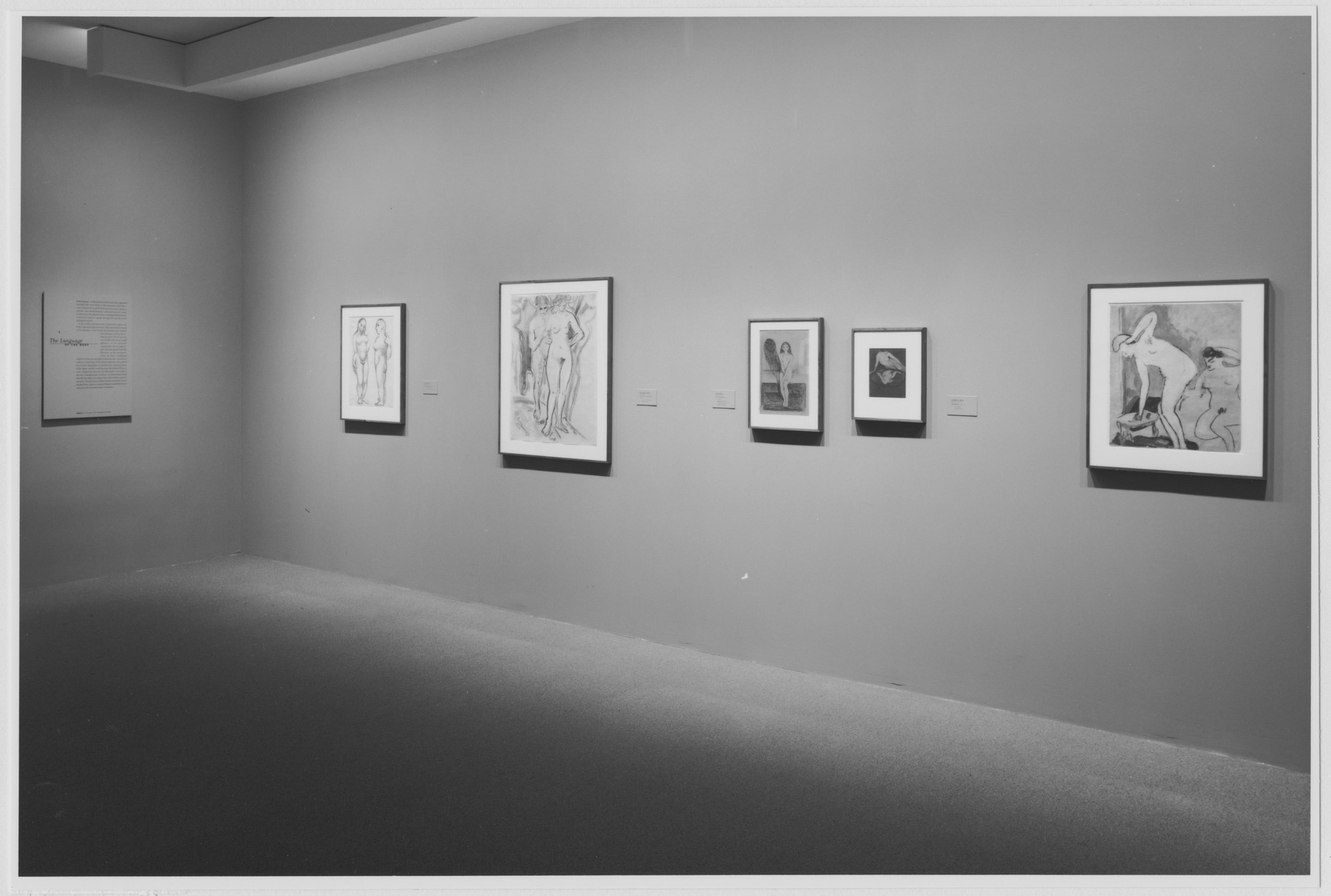 Installation view of the exhibition "Language of the Body, " in the ...