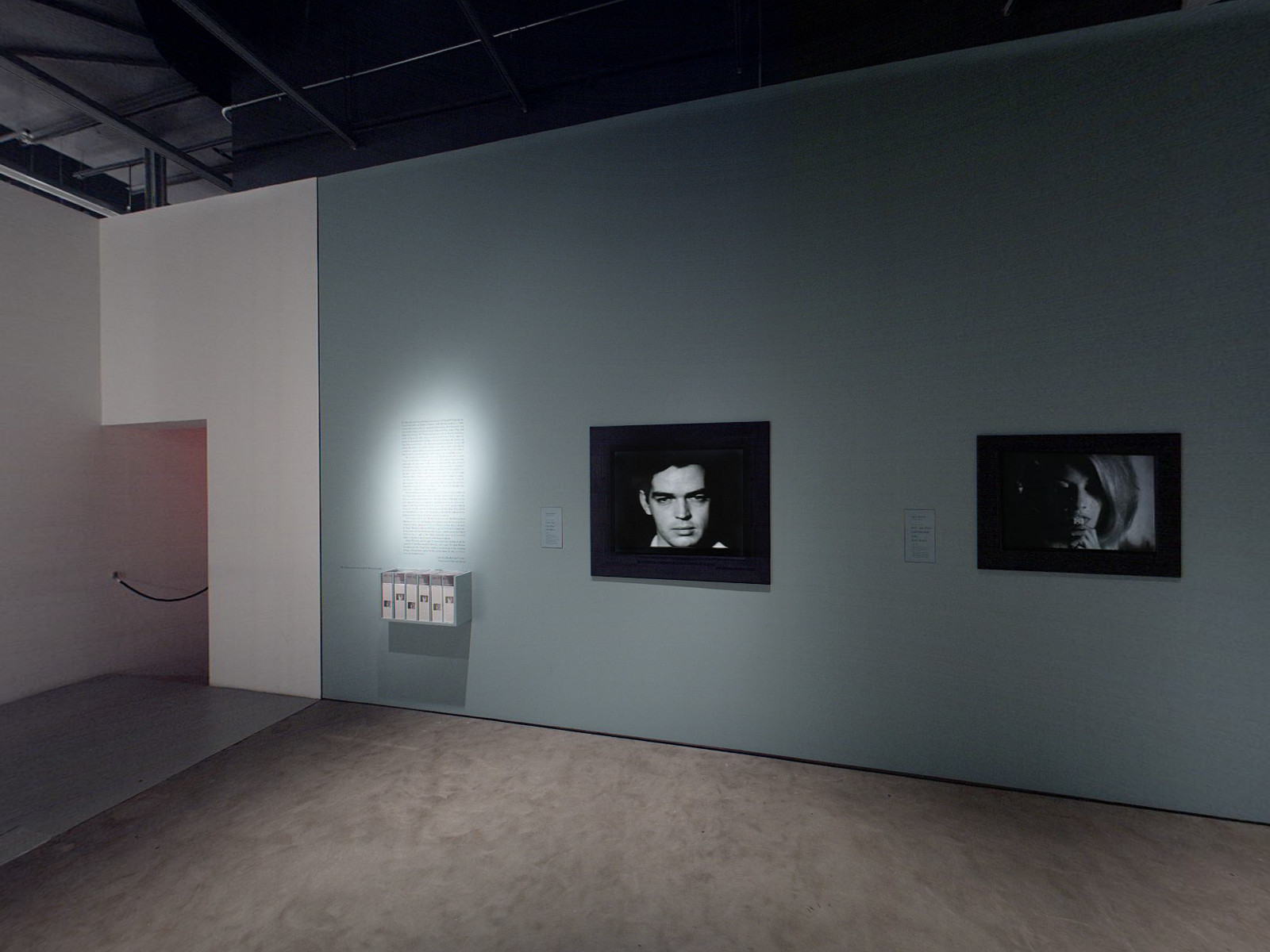 Installation view of the exhibition "Andy Warhol: Screen Tests" | MoMA