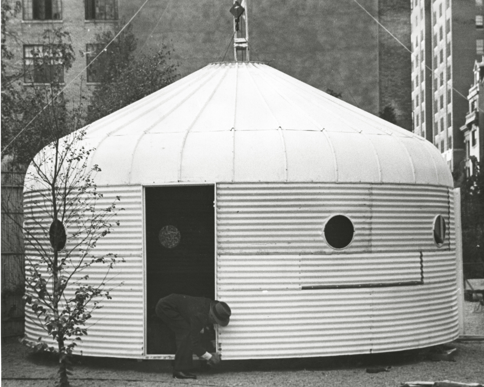 Installing the exhibition, "Buckminster Fuller's Dymaxion Deployment ...