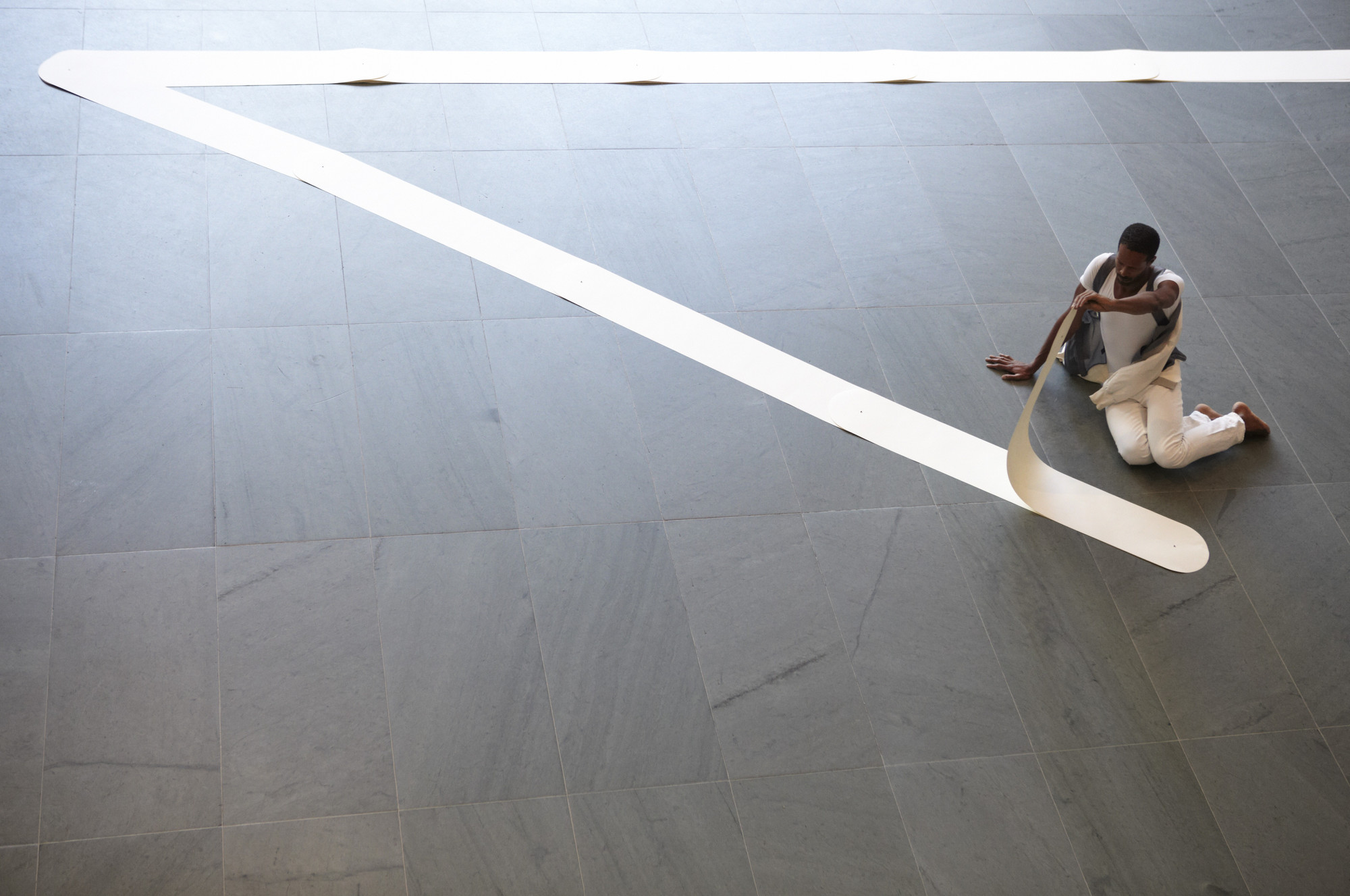 "The Mile-Long Paper Walk," from the performance, "James Lee Byars: A ...