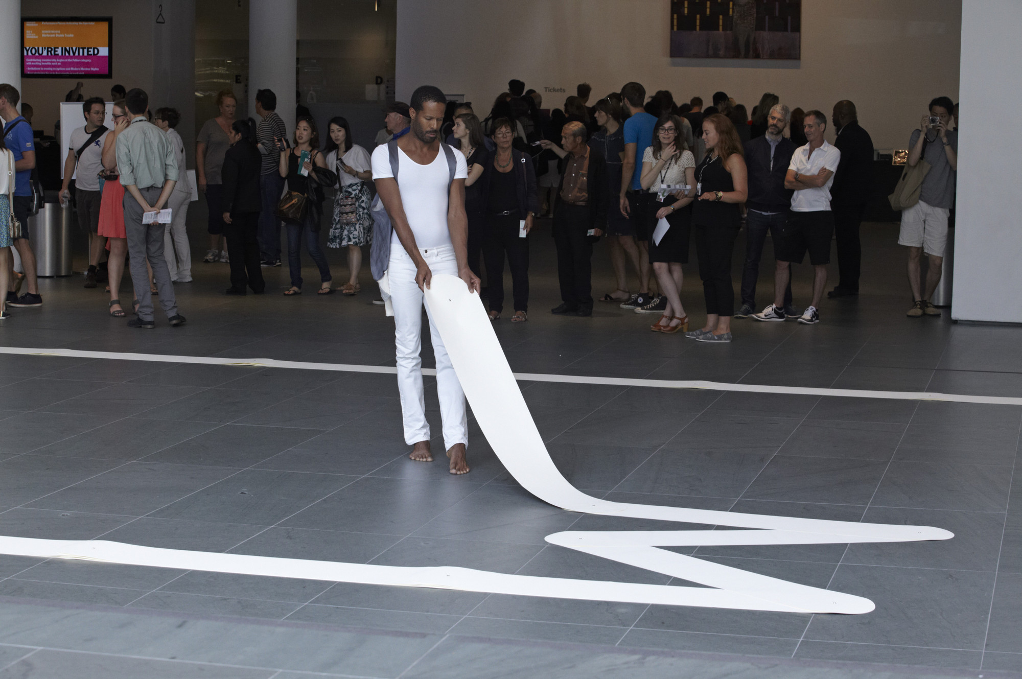 "The Mile-Long Paper Walk," from the performance, "James Lee Byars: A ...