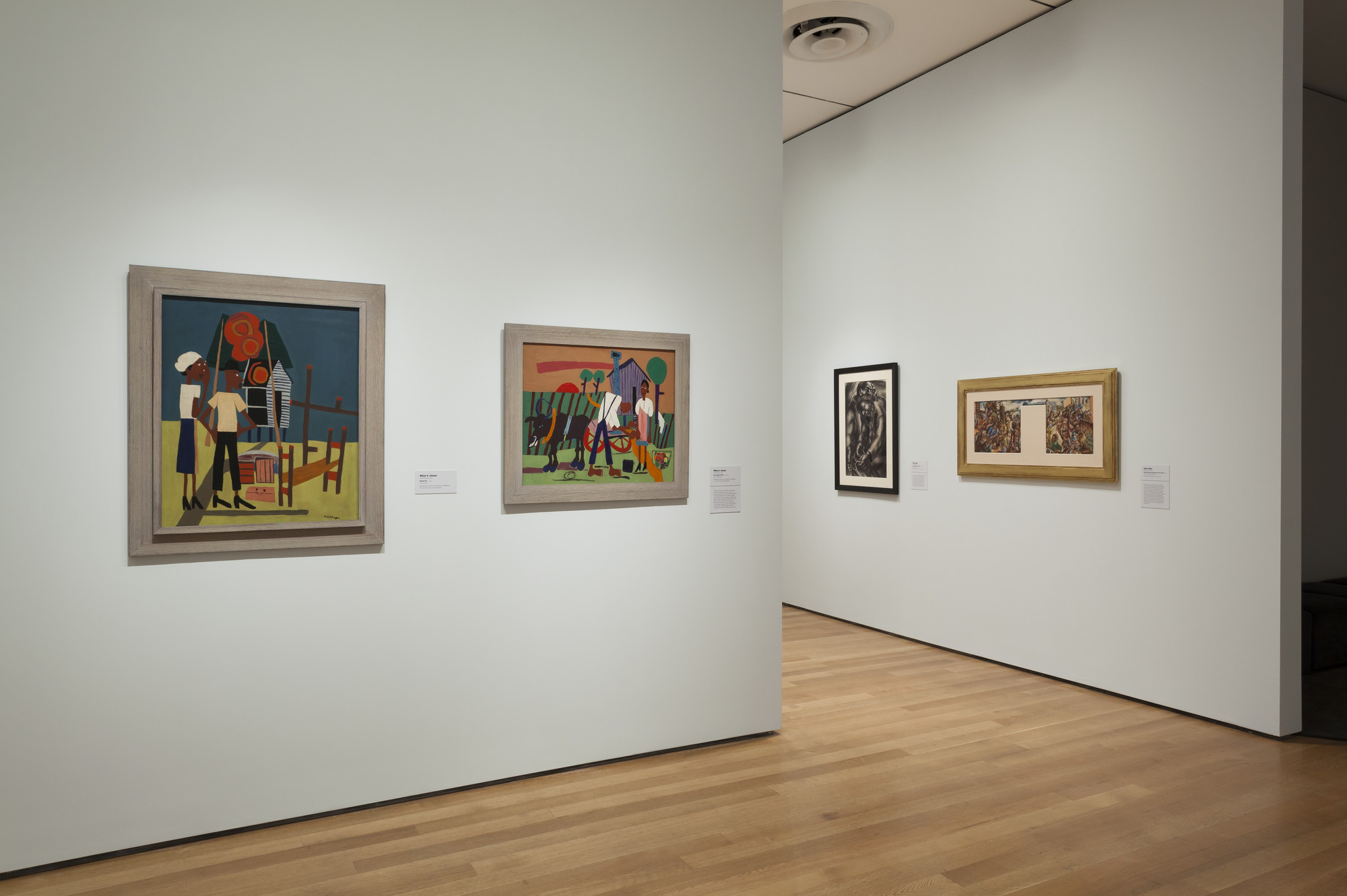 Installation view of the exhibition "One-Way Ticket: Jacob Lawrence's ...
