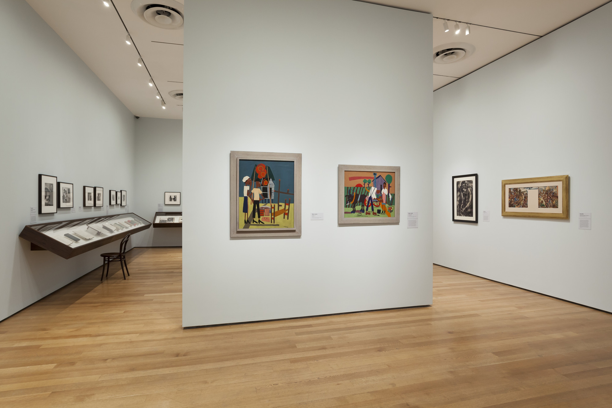 Installation view of the exhibition "One-Way Ticket: Jacob Lawrence's ...