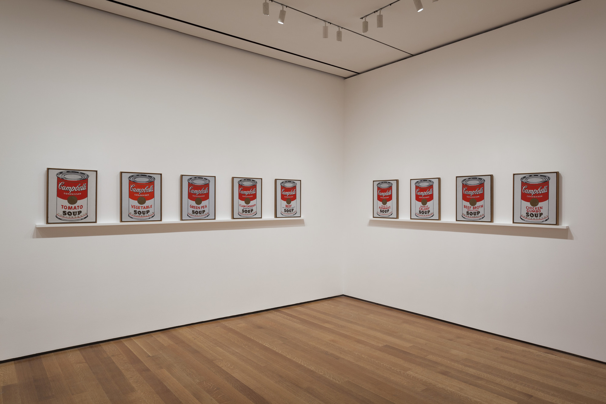 Installation view of the exhibition "Andy Warhol: Campbell's Soup Cans ...