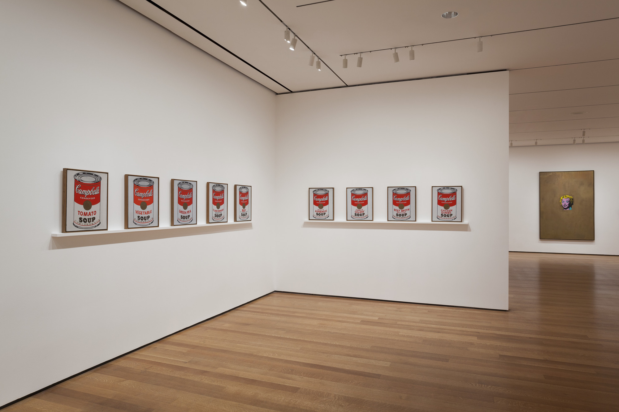 Installation view of the exhibition "Andy Warhol: Campbell's Soup Cans ...