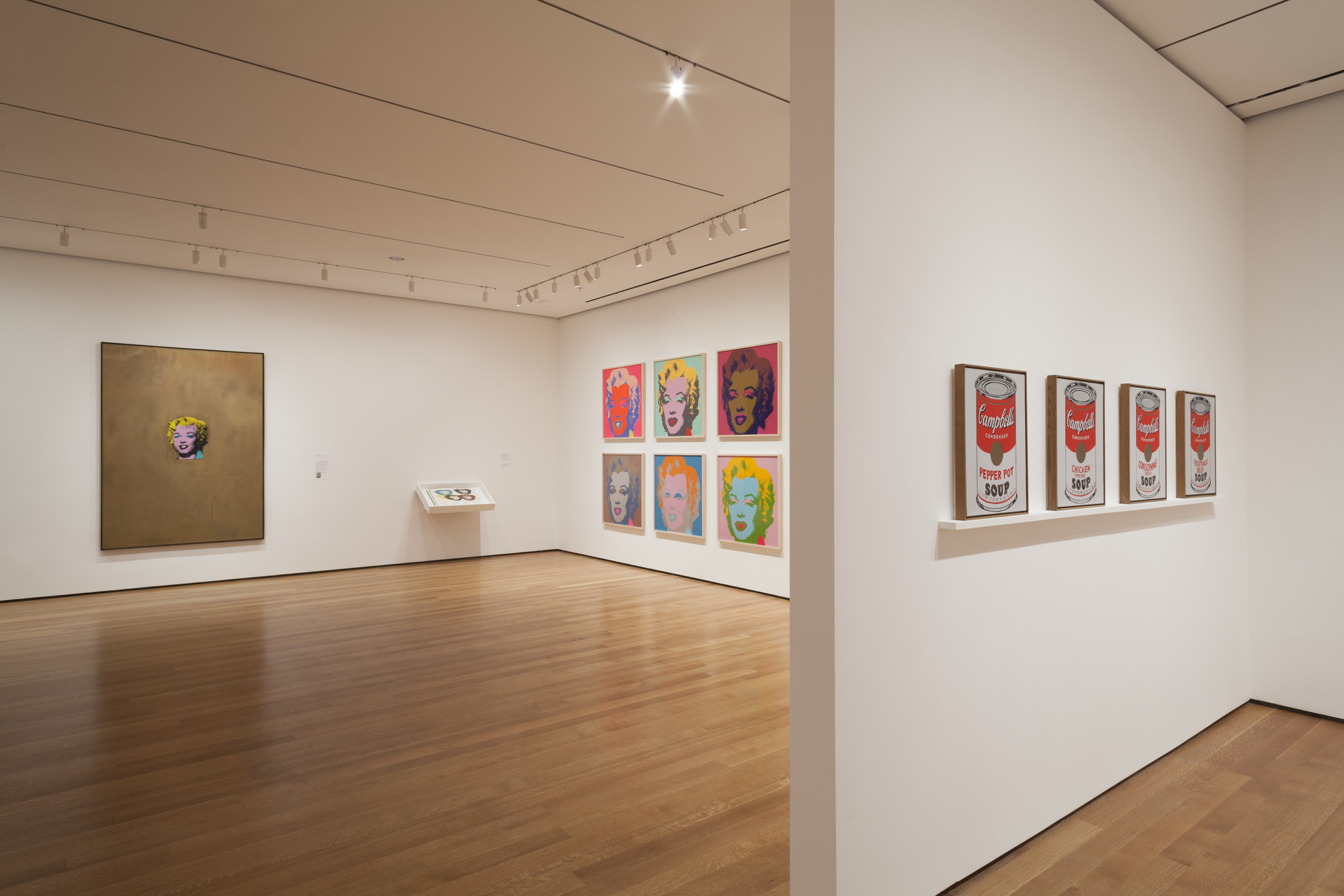 Installation view of the exhibition "Andy Warhol: Campbell's Soup Cans ...