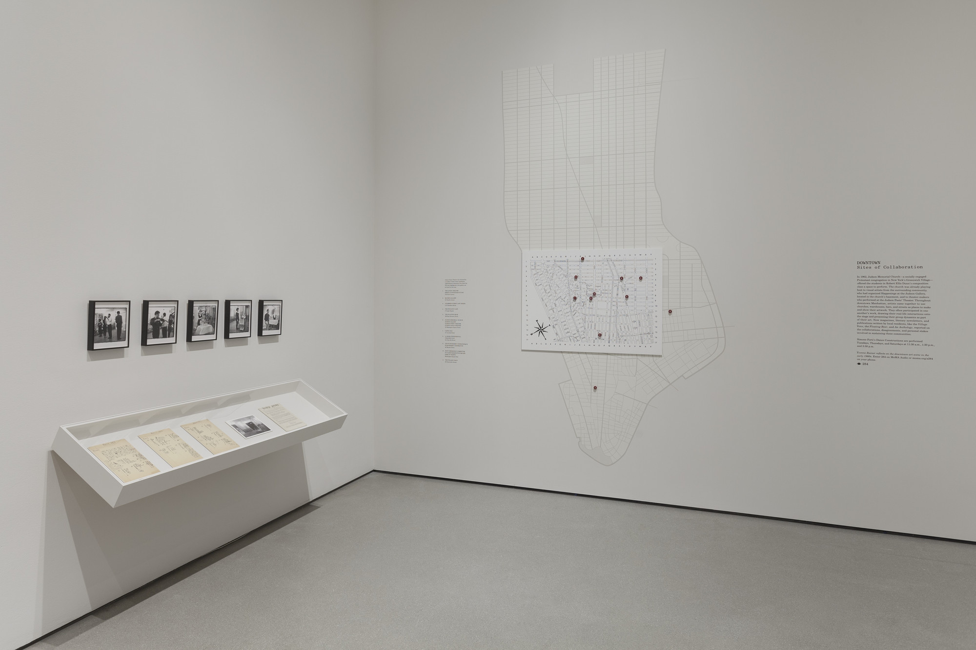Installation view of the exhibition "Judson Dance Theater: The Work Is ...