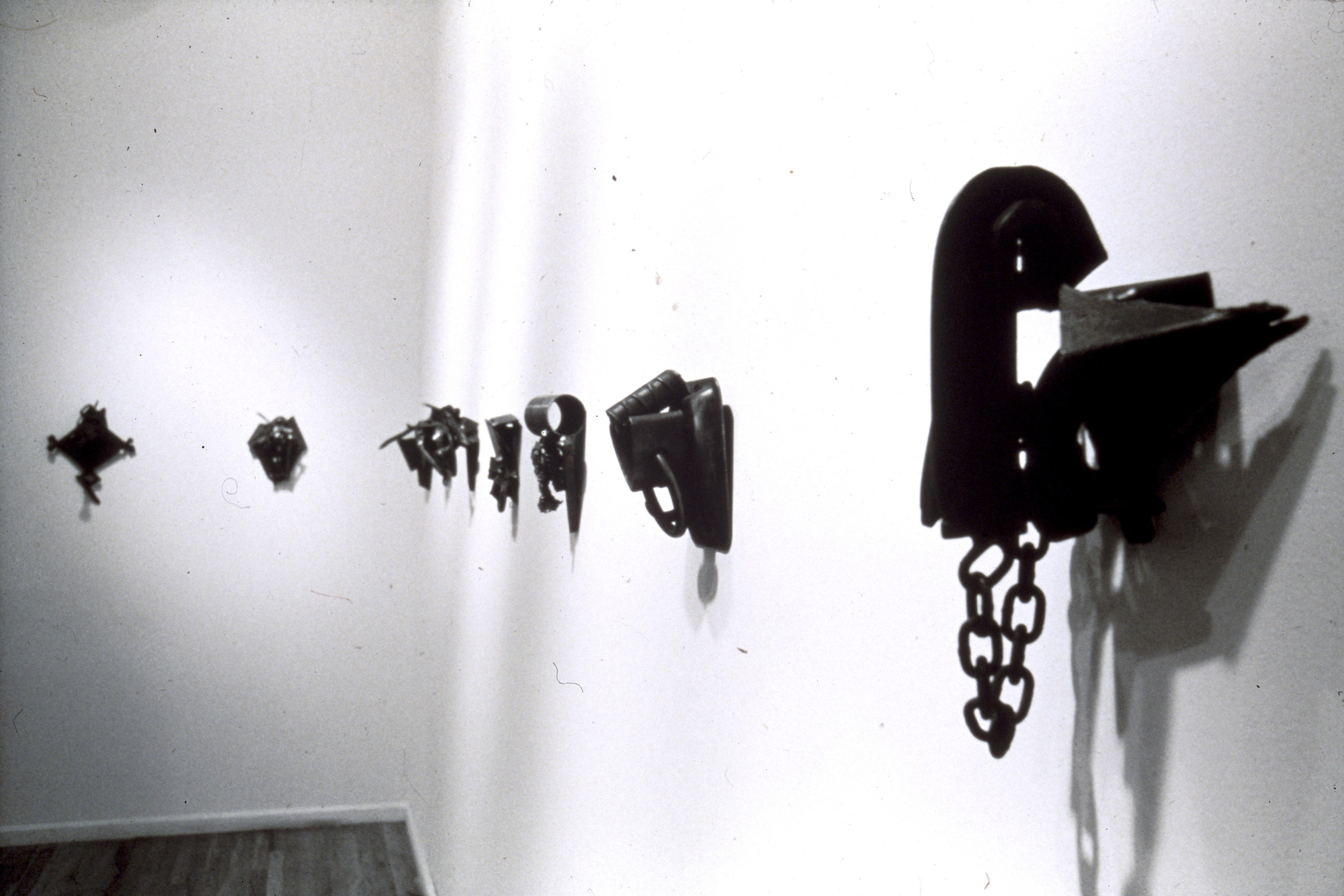 Installation view of "Nine Lynch Fragments" (1979-80) by Melvin Edwards ...
