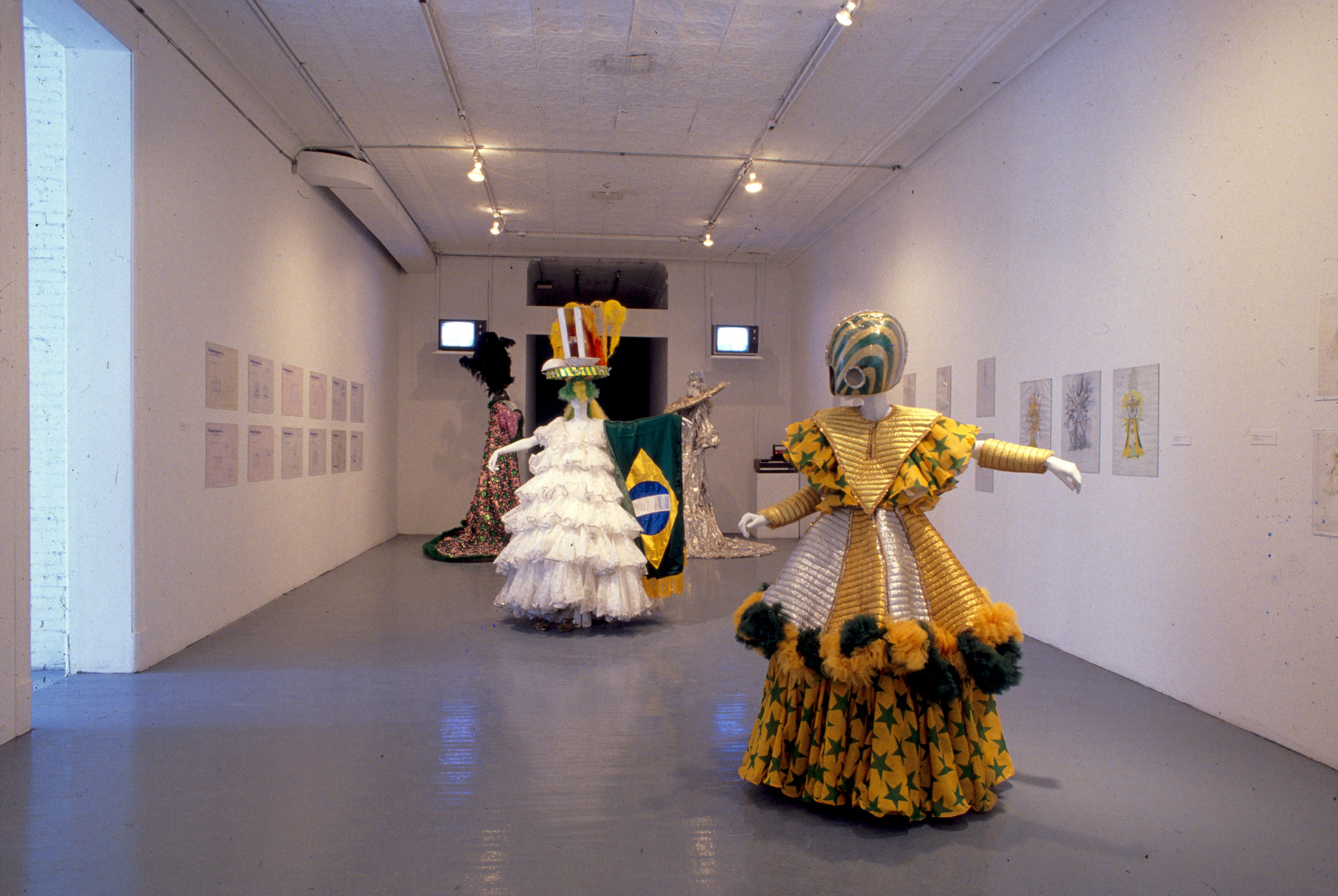 Installation view of the section about carnival costumes in the P.S. 1 ...