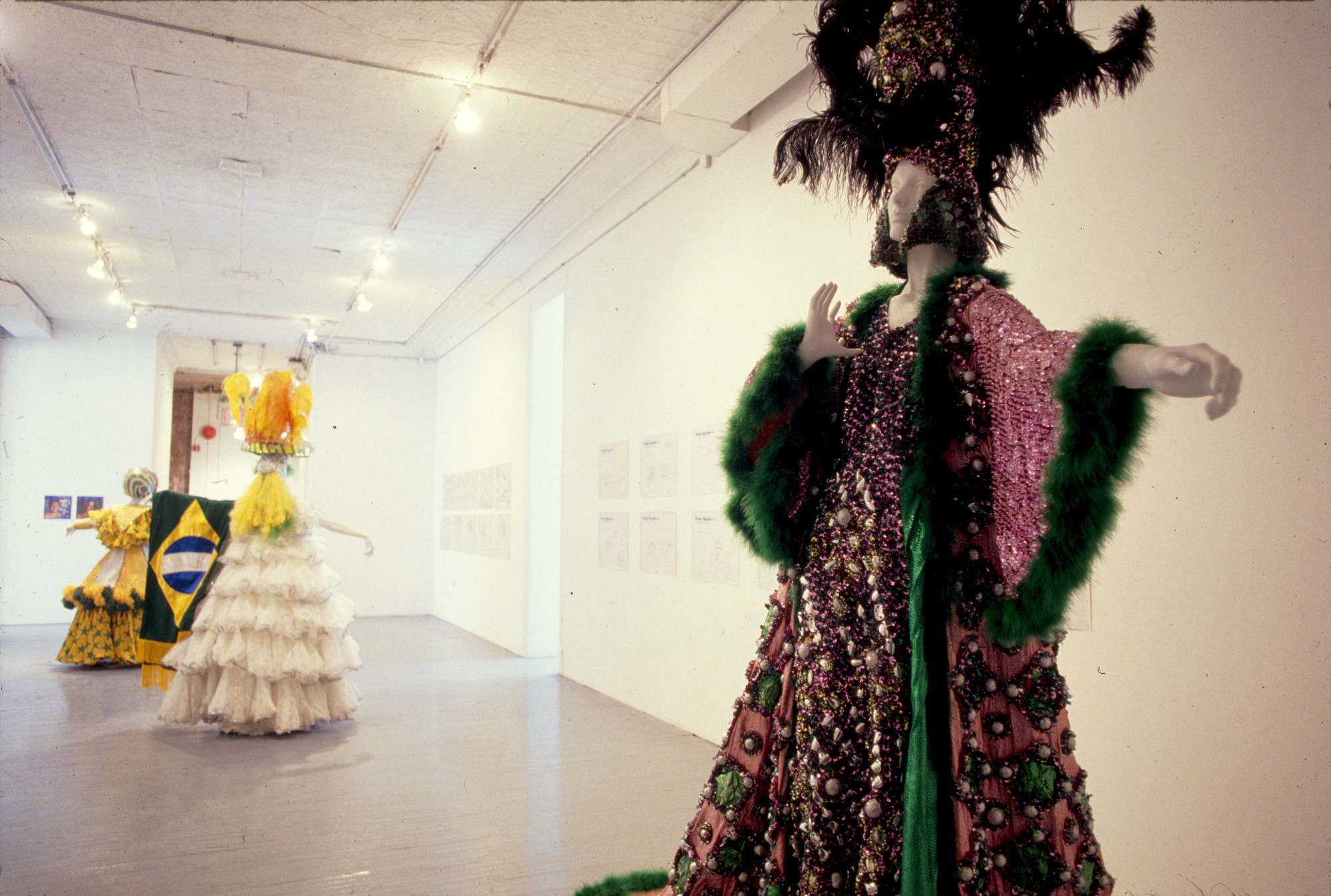 Installation view of the section about carnival costumes in the P.S. 1 ...