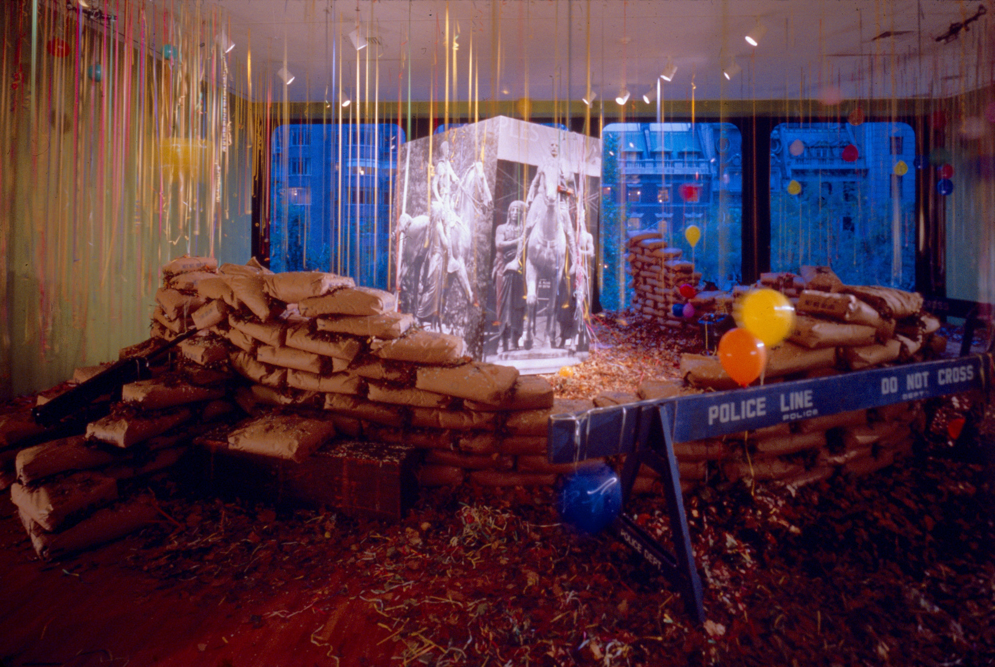 Installation view of "Public Enemy" by David Hammons in the exhibition ...