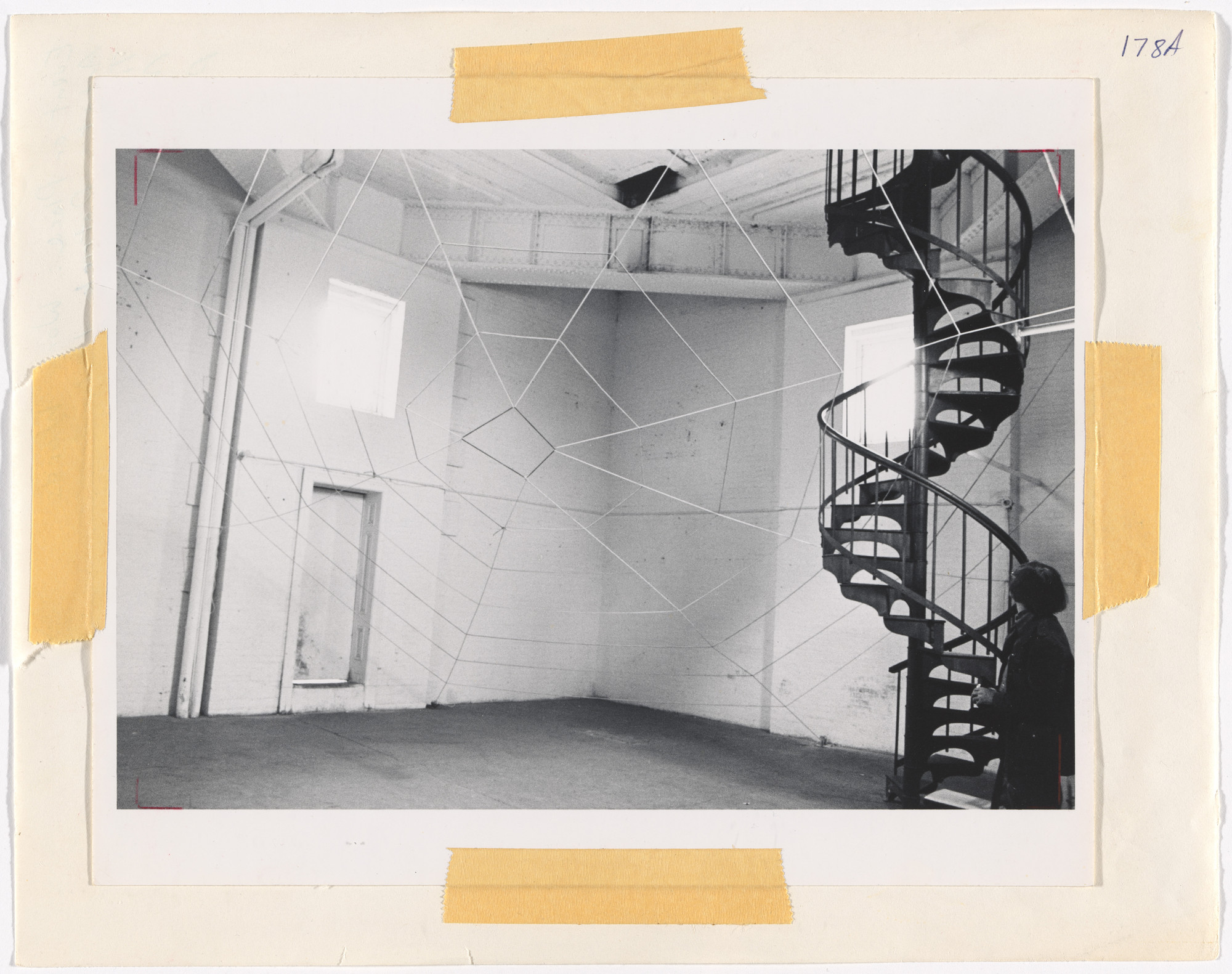 Installation view of "Rope Drawing # 3" by Patrick Ireland in the ...