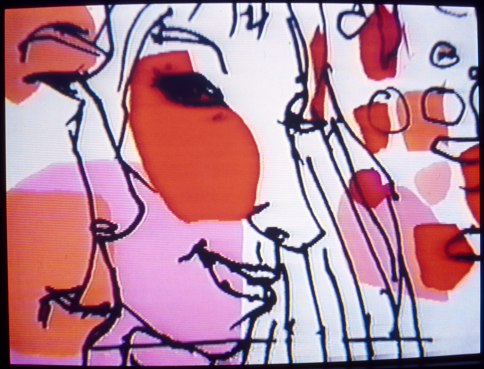 Installation view of "Cherry" (1999, video) by Alex Ku in the P.S. 1 ...