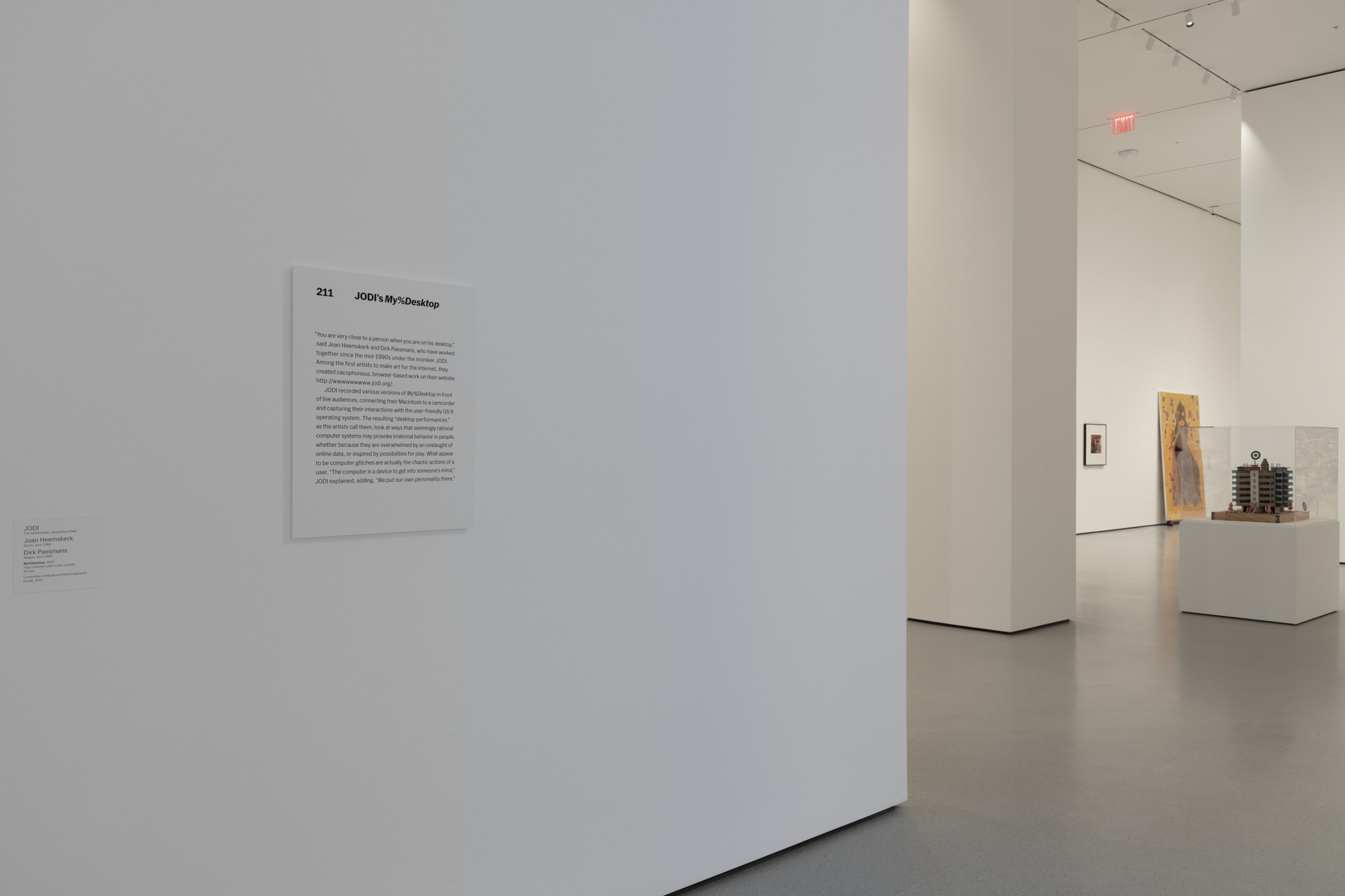 Installation view of the gallery "JODI's My%Desktop" in the exhibition ...