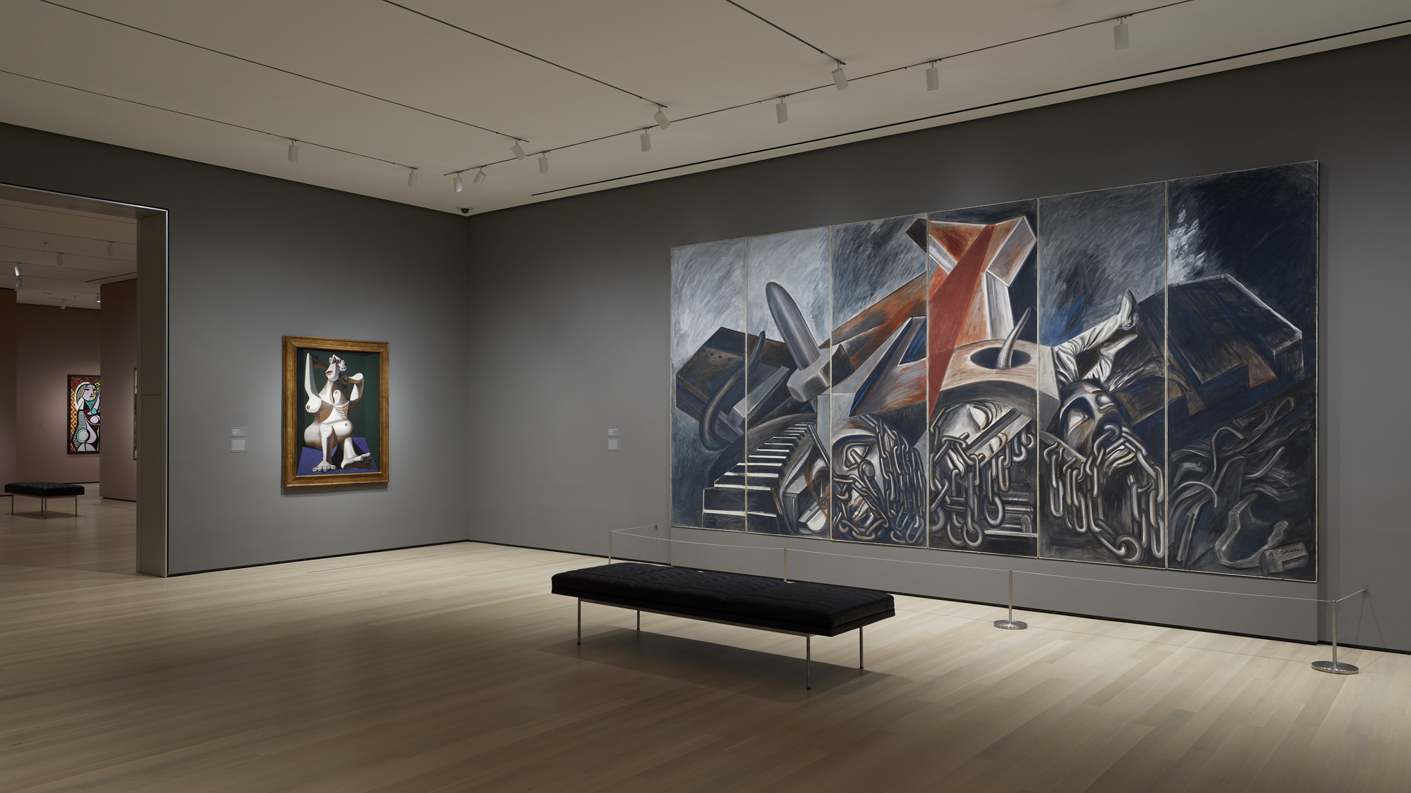 Installation view of the gallery "Responding to War" in the exhibition ...