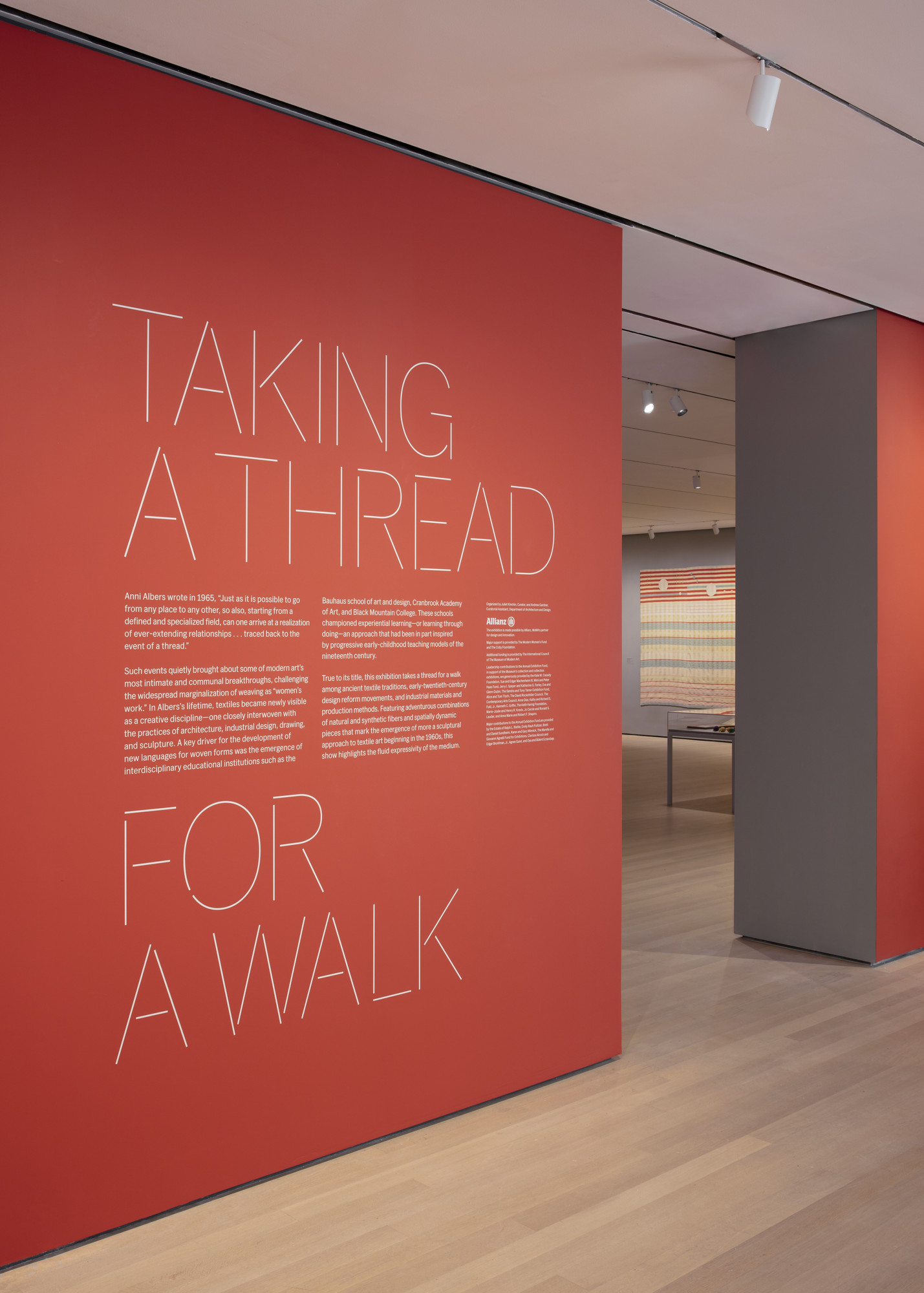 Installation view of the exhibition "Taking a Thread for a Walk" | MoMA