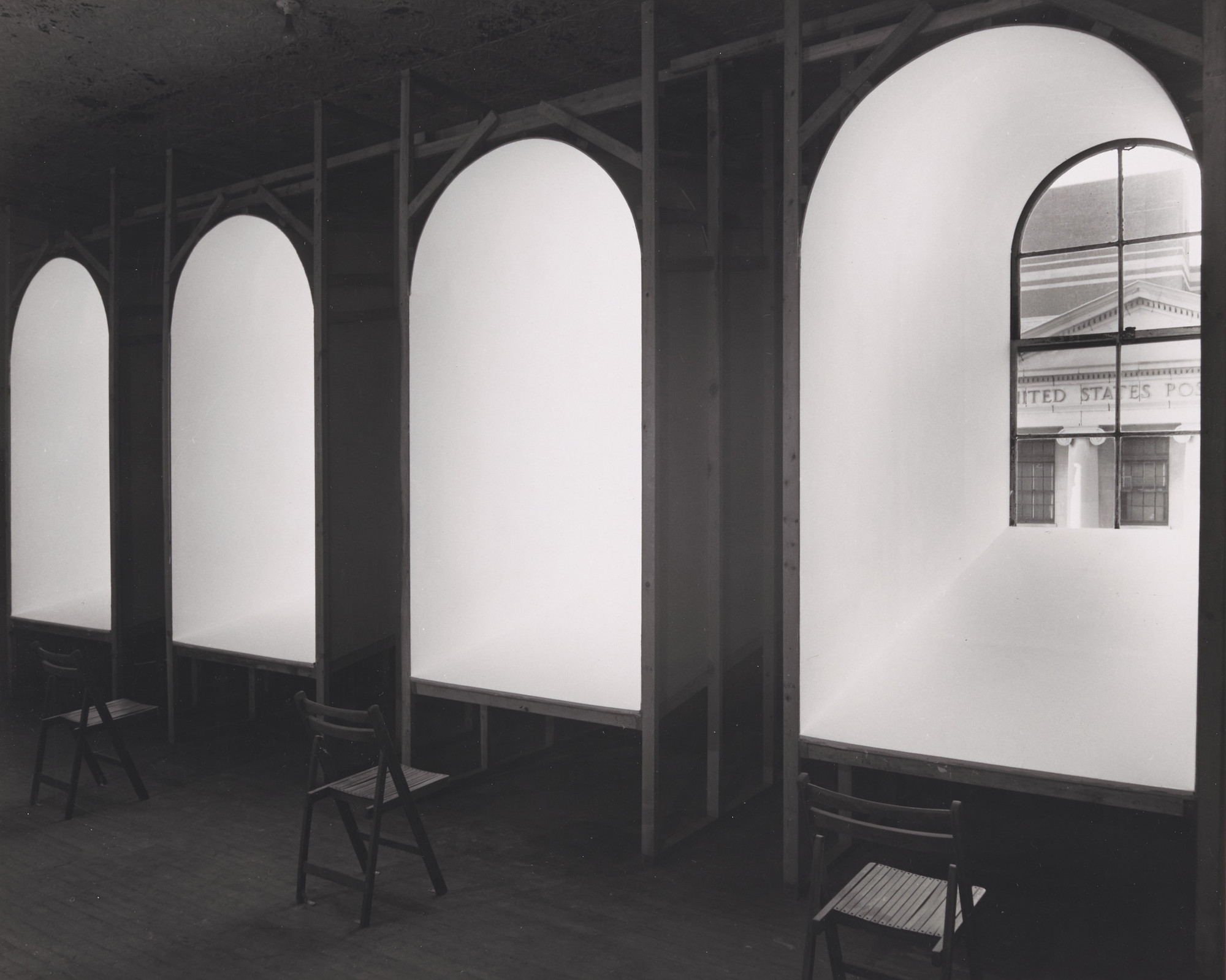 Installation view of the exhibition "Lucio Pozzi: 4 Windows" | MoMA