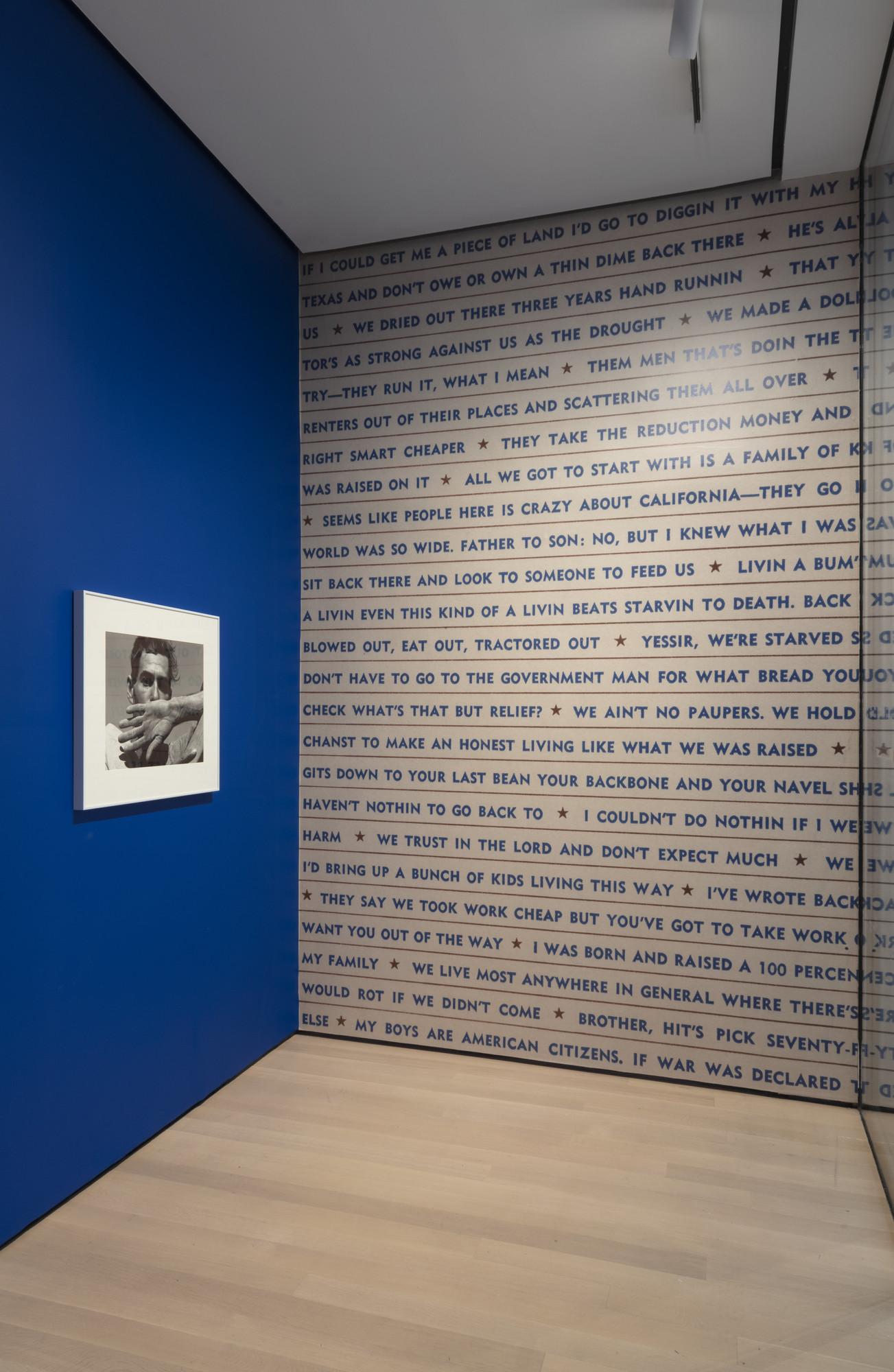 Installation view of the exhibition "Dorothea Lange: Words & Pictures ...