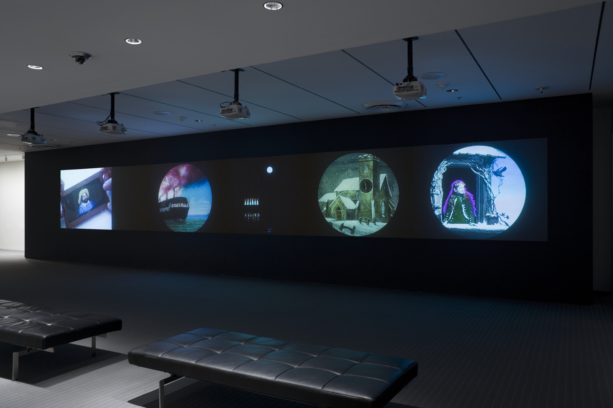 Installation view of the exhibition "Panoramas of the Moving Image ...