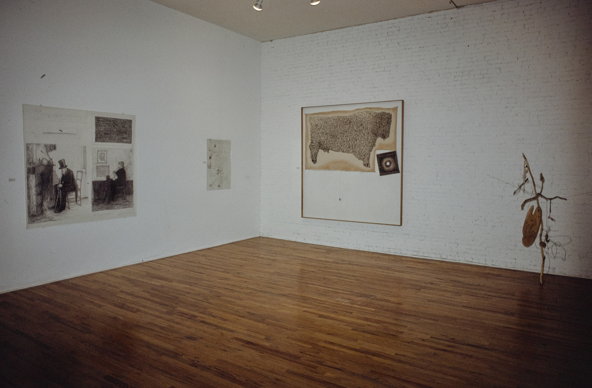 Installation view of work by William Wiley in the PS1 exhibition ...