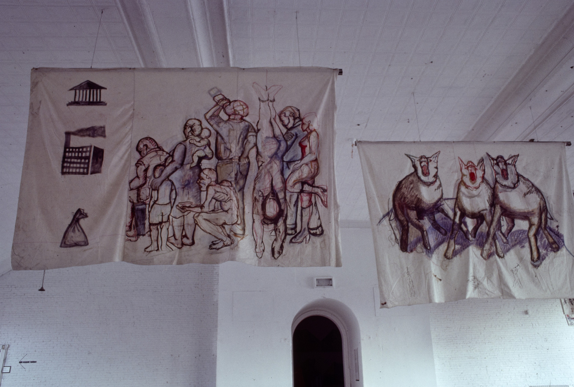 Installation view of work by Saul Ostrow in the P.S. 1 exhibition ...