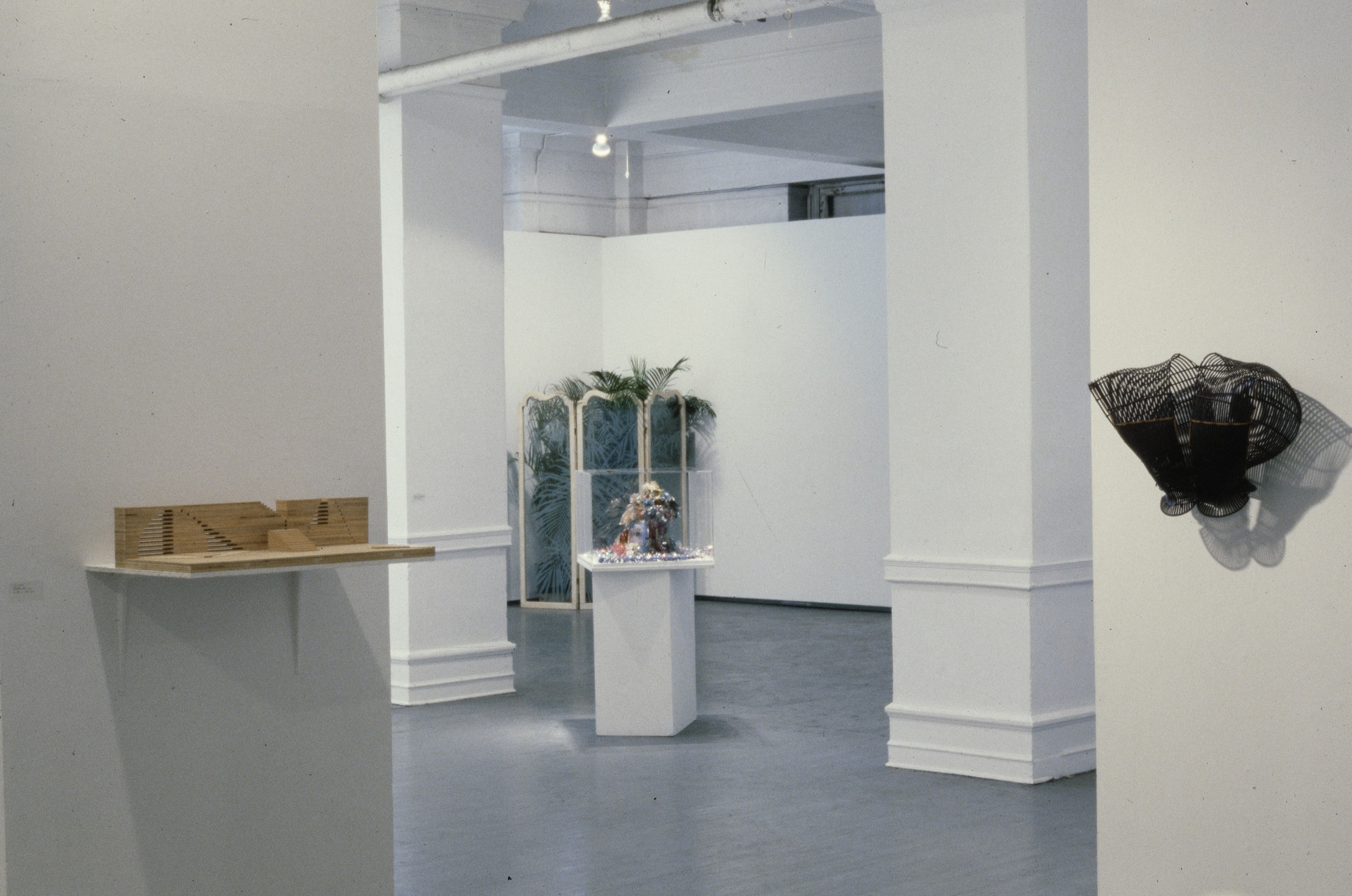 Installation view of works by Thomas Lanigan-Schmidt, Jackie Ferrara ...