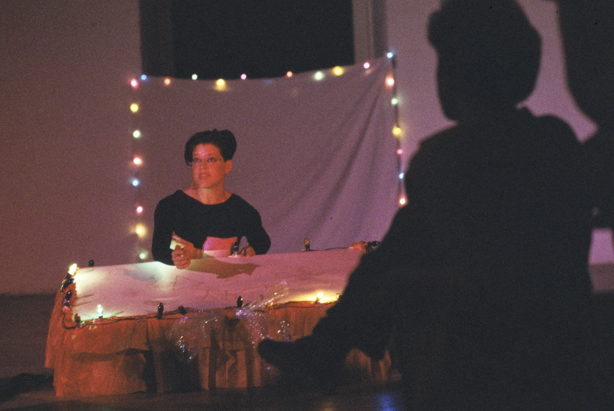 View of Diane Torr performing during the P.S. 1 exhibition "Performance ...