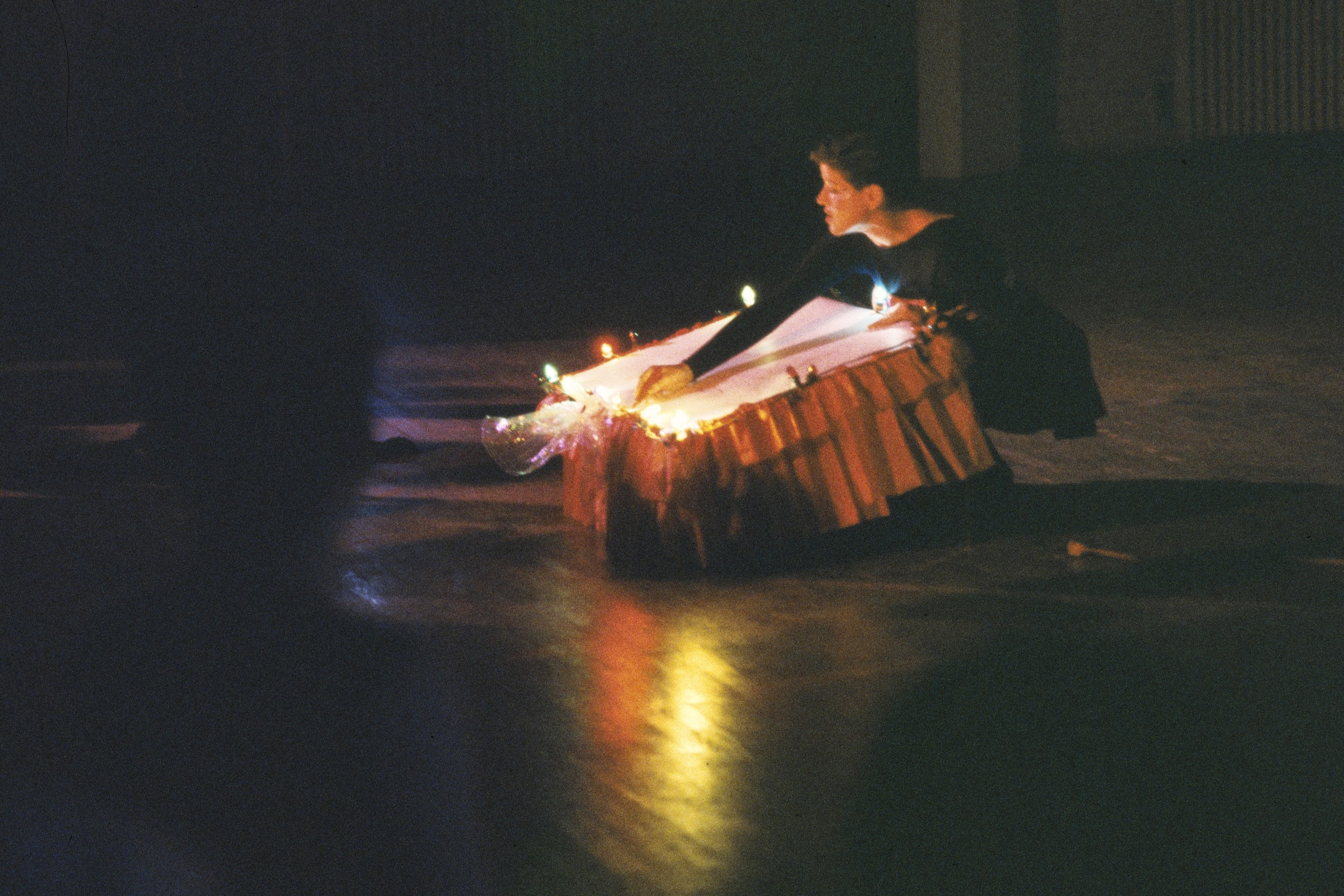 View of Diane Torr performing during the P.S. 1 exhibition "Performance ...