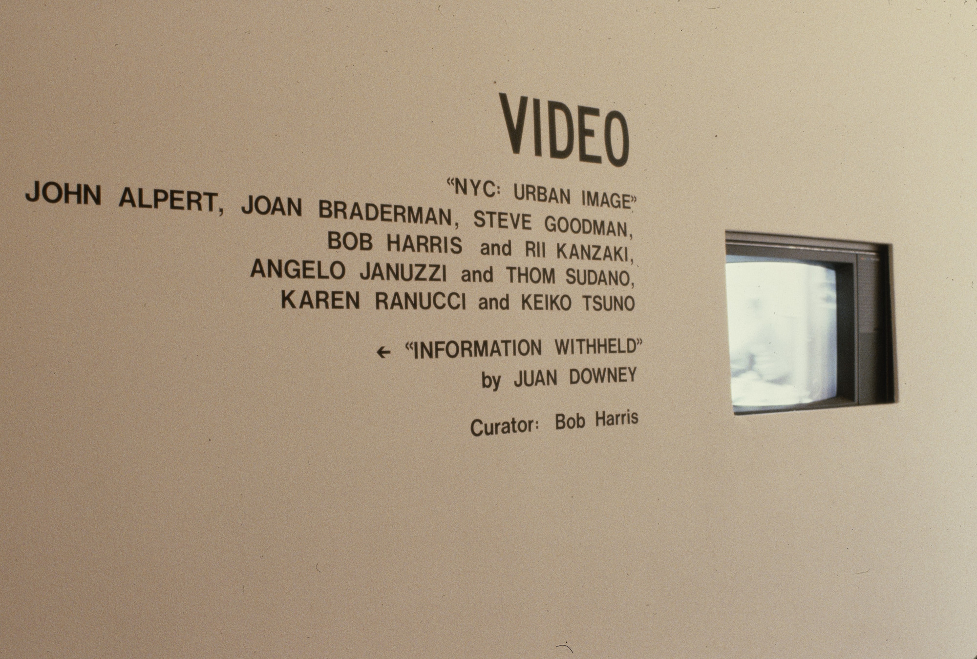 Video (Fall 1983) | MoMA