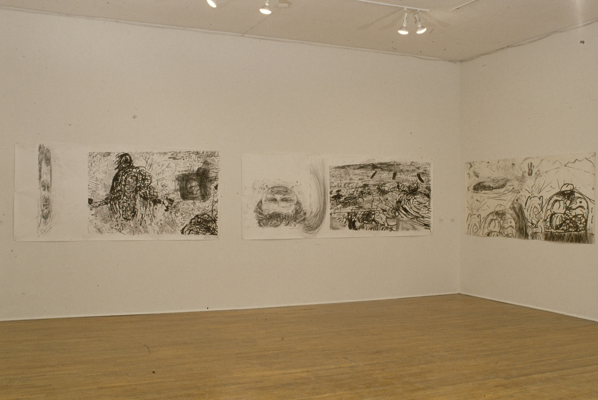 Installation view of work by Mike Parr in the P.S. 1 exhibition "An ...
