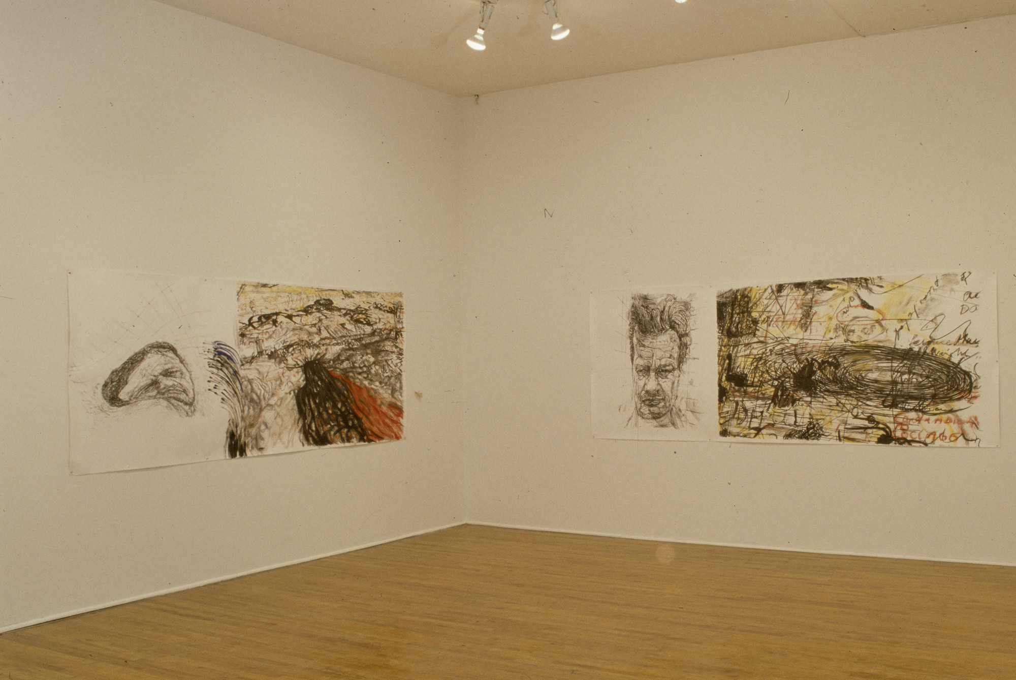 Installation view of work by Mike Parr in the P.S. 1 exhibition "An ...