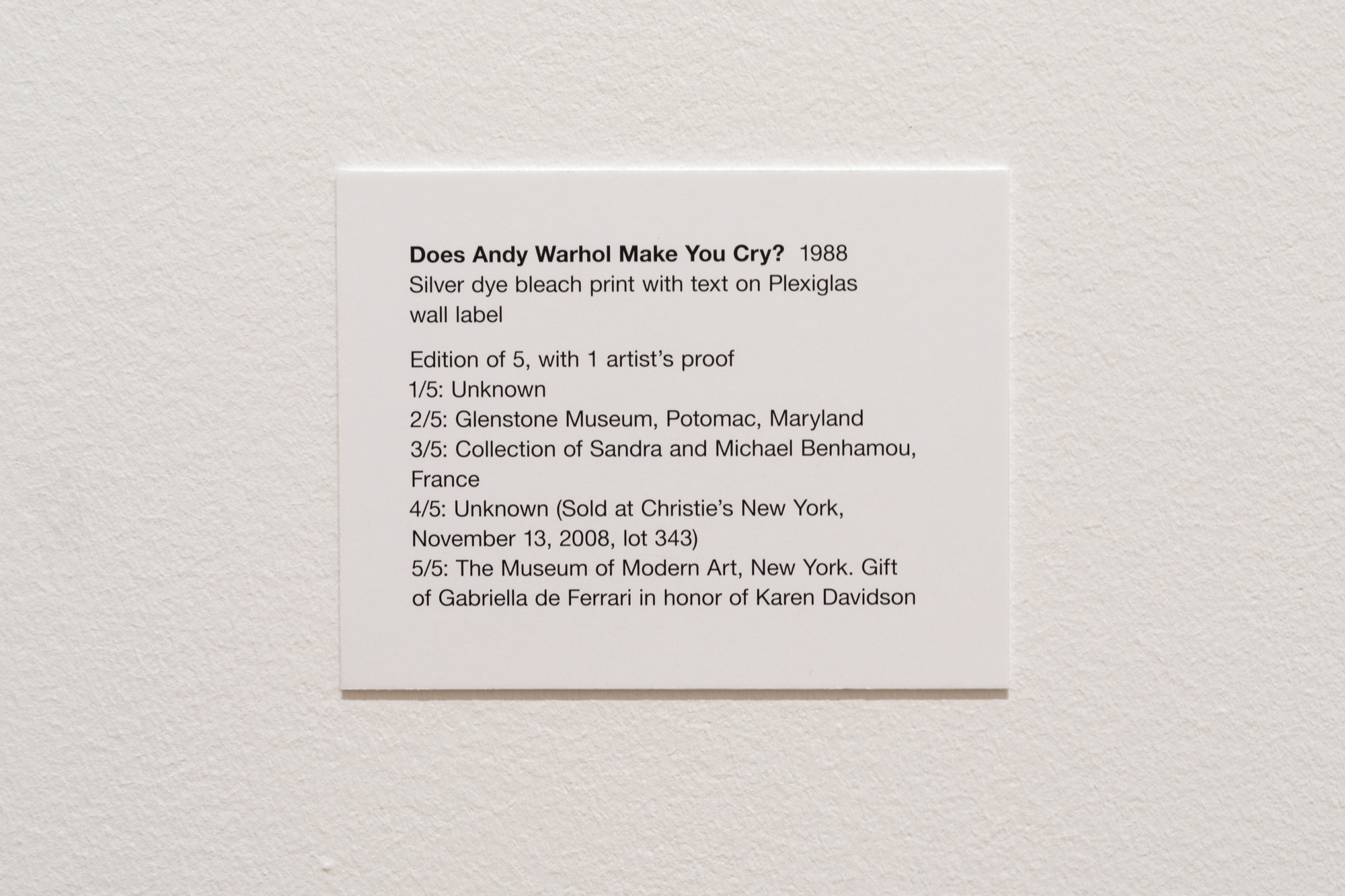 Art Exhibit Labels