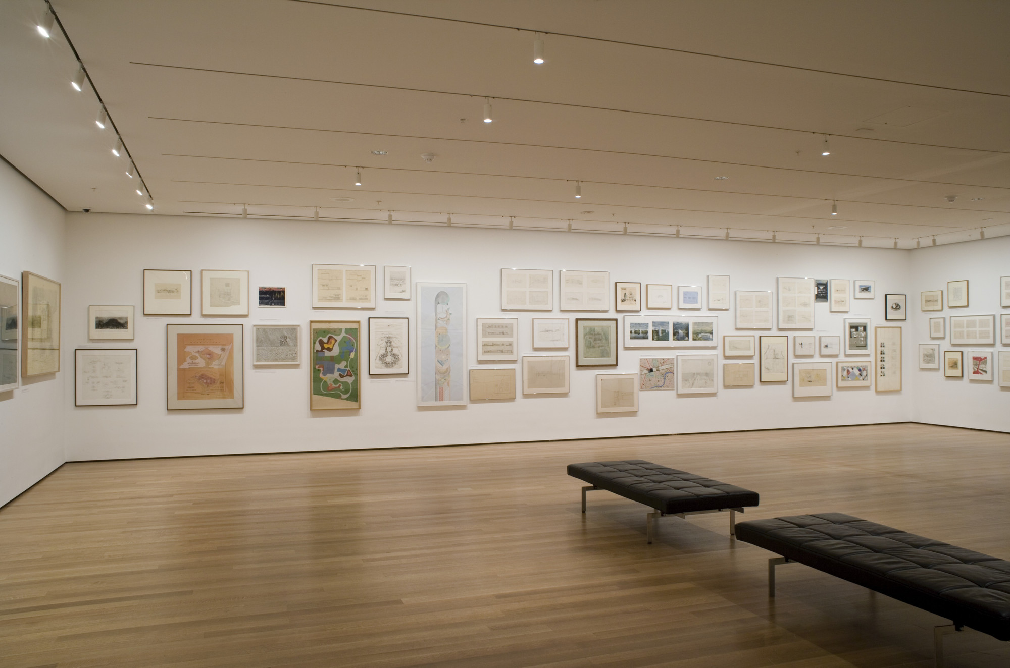 Installation view of the exhibition "Architecture and Design Drawings ...