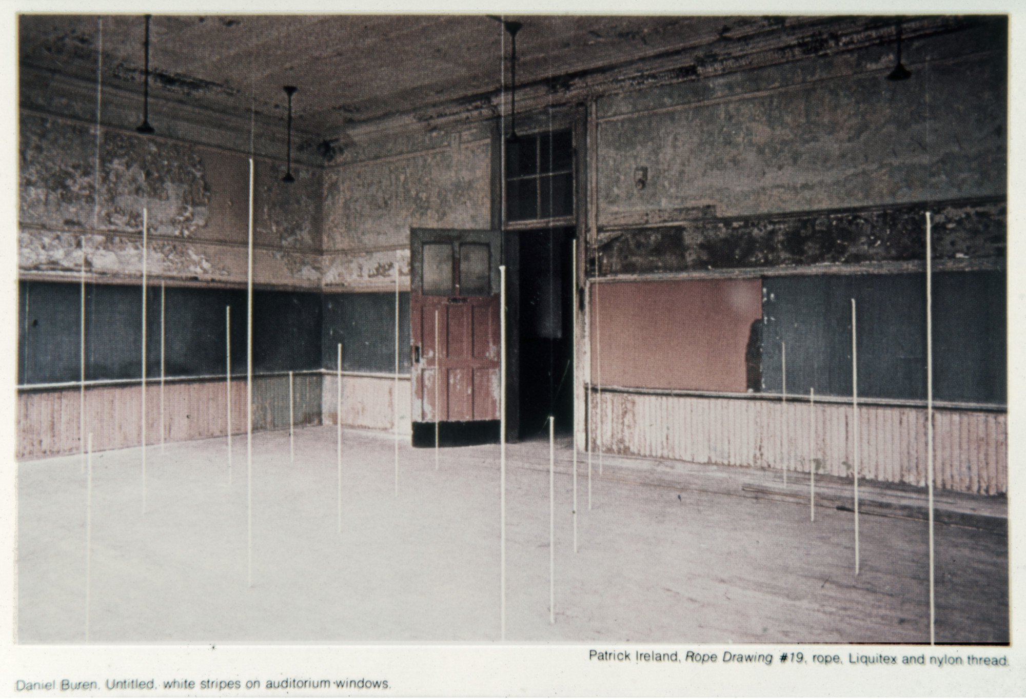 Installation view of Patrick Ireland's "Rope Drawing No. 19 "in the ...