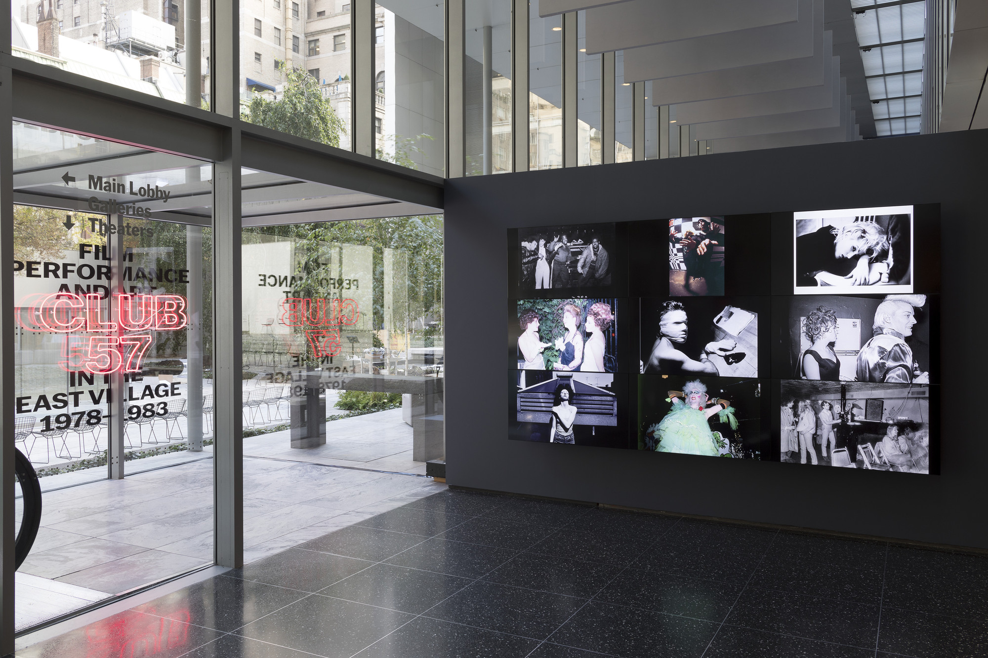 Installation view of the exhibition "Club 57: Film, Performance, and ...