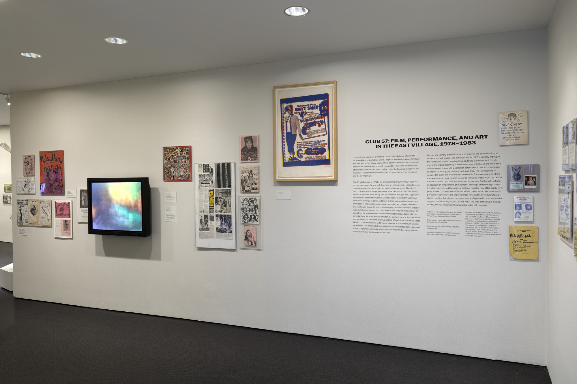 Installation view of the exhibition "Club 57: Film, Performance, and ...