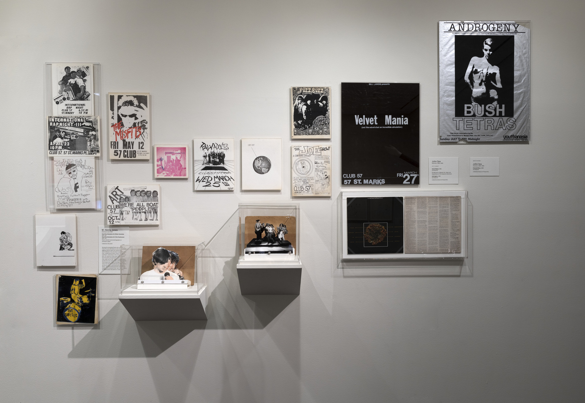 Installation view of the exhibition "Club 57: Film, Performance, and ...