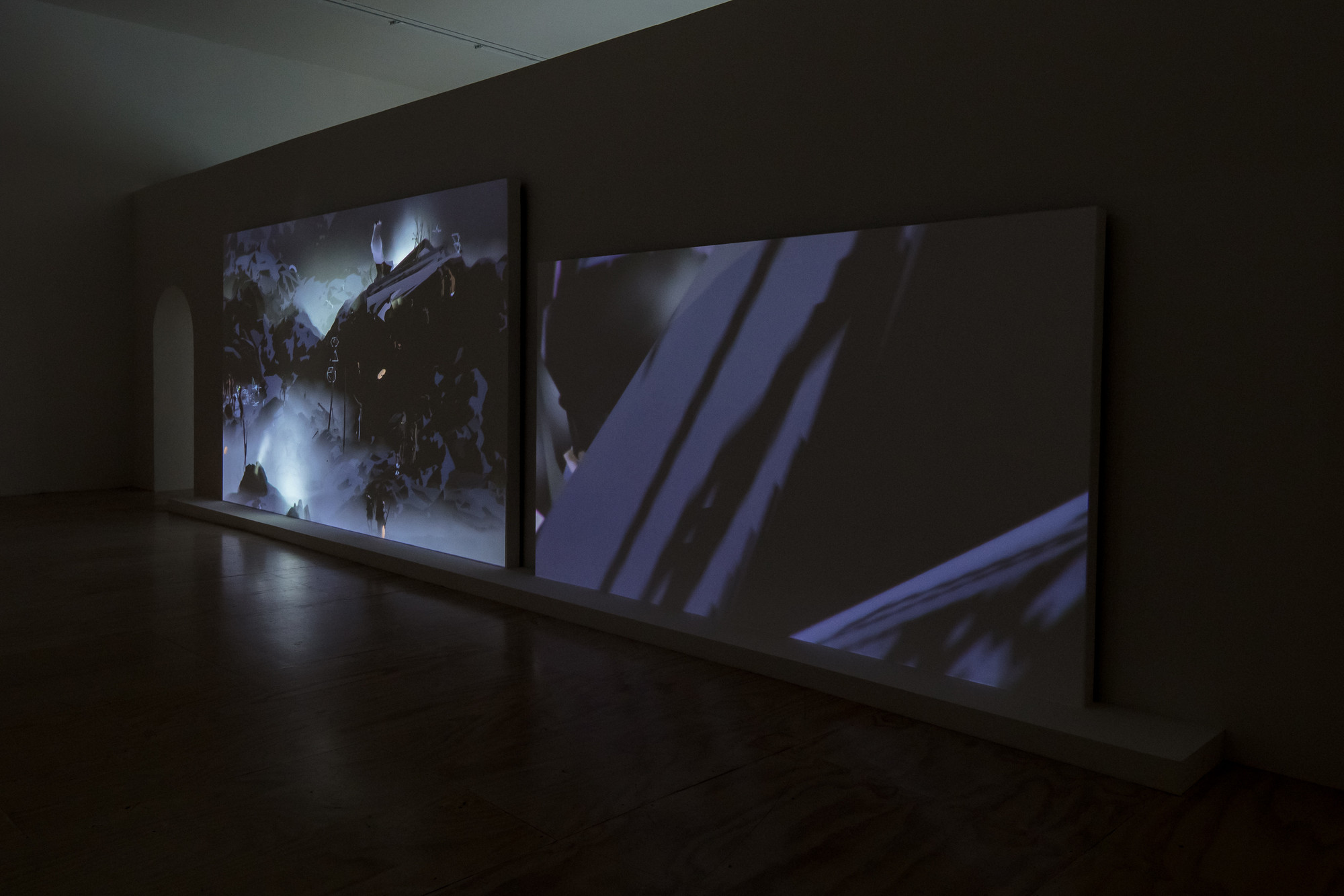 Installation view of the exhibition "Ian Cheng: Emissaries" | MoMA