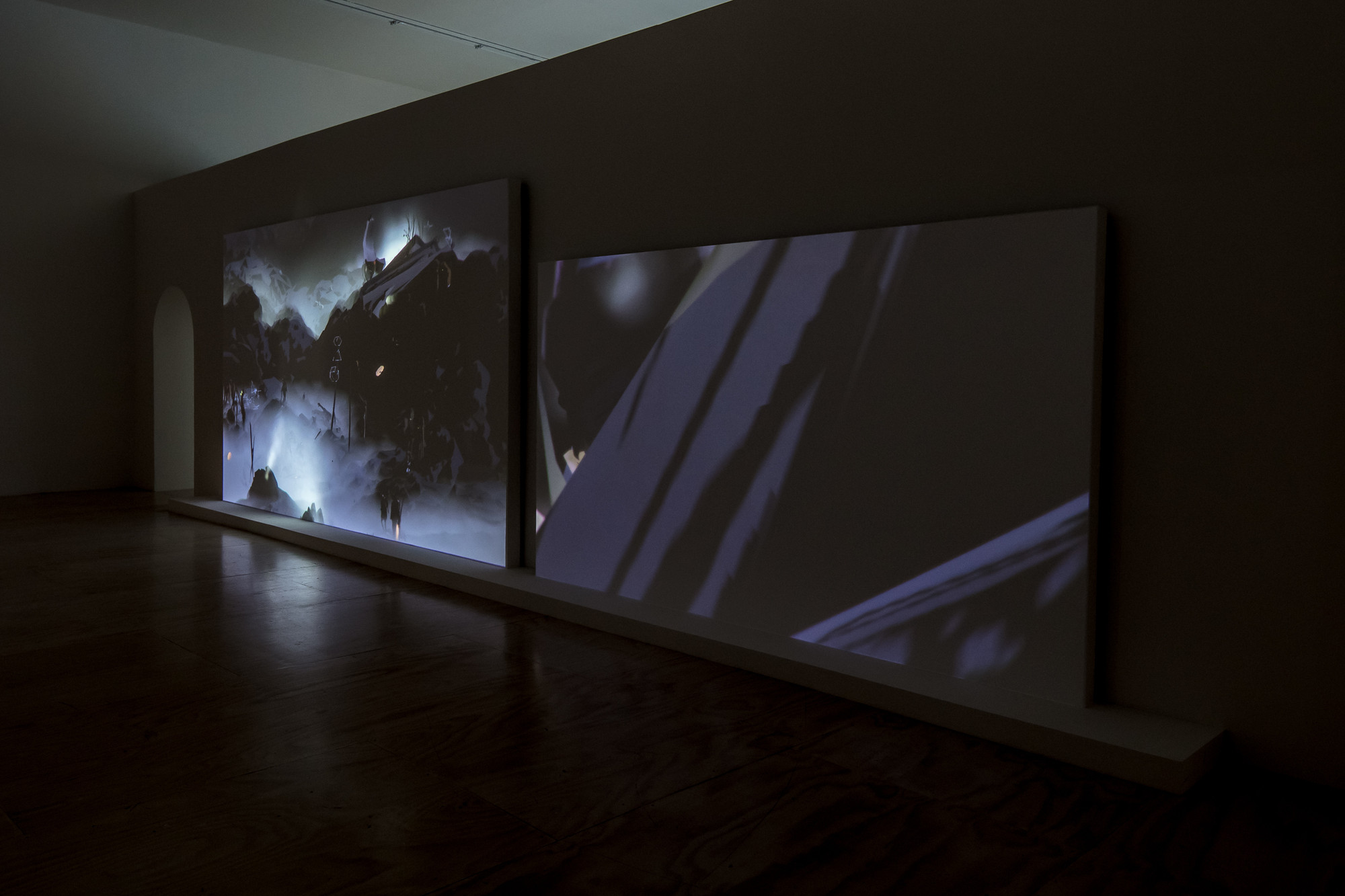 Installation view of the exhibition "Ian Cheng: Emissaries" | MoMA
