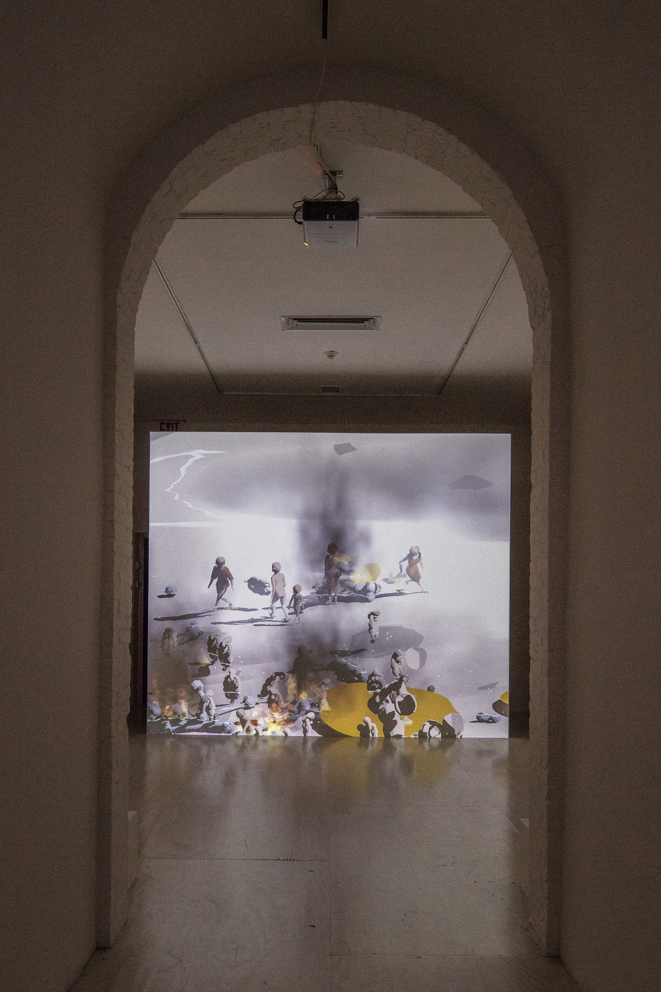 Installation view of the exhibition "Ian Cheng: Emissaries" | MoMA