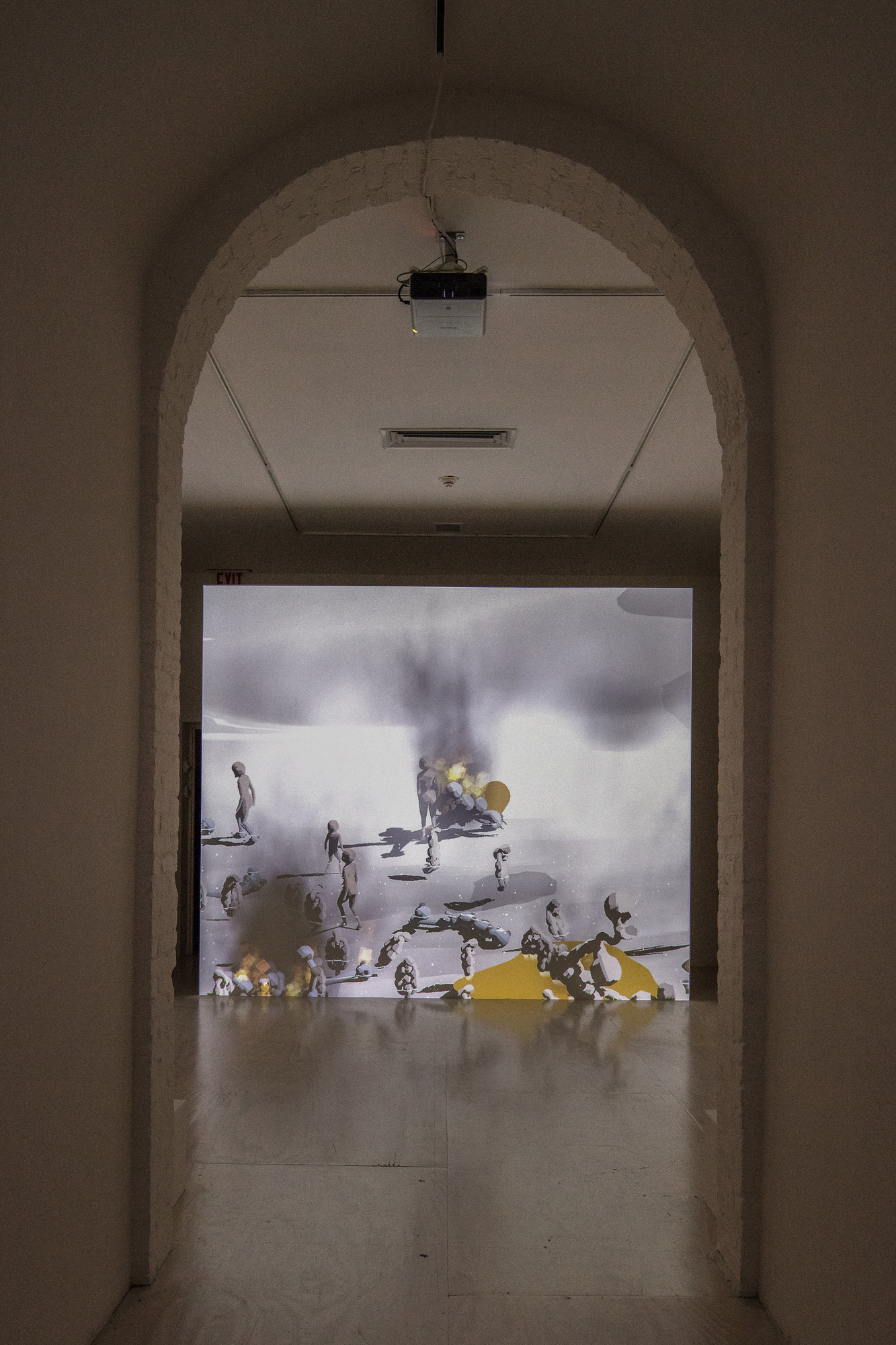 Installation view of the exhibition "Ian Cheng: Emissaries" | MoMA
